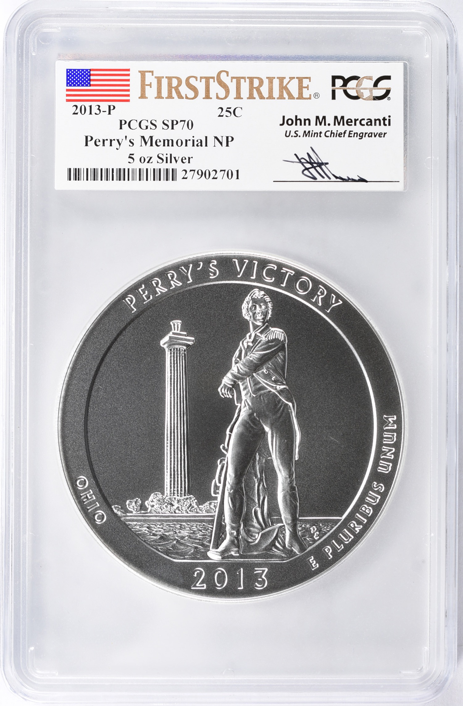 2013-P America the Beautiful Silver 5 oz. Perrys Memorial NP First ...