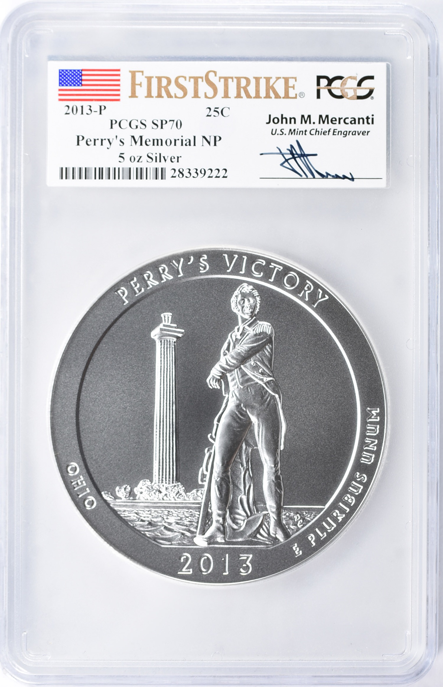 2013-P America the Beautiful Silver 5 oz. Perrys Memorial NP First ...
