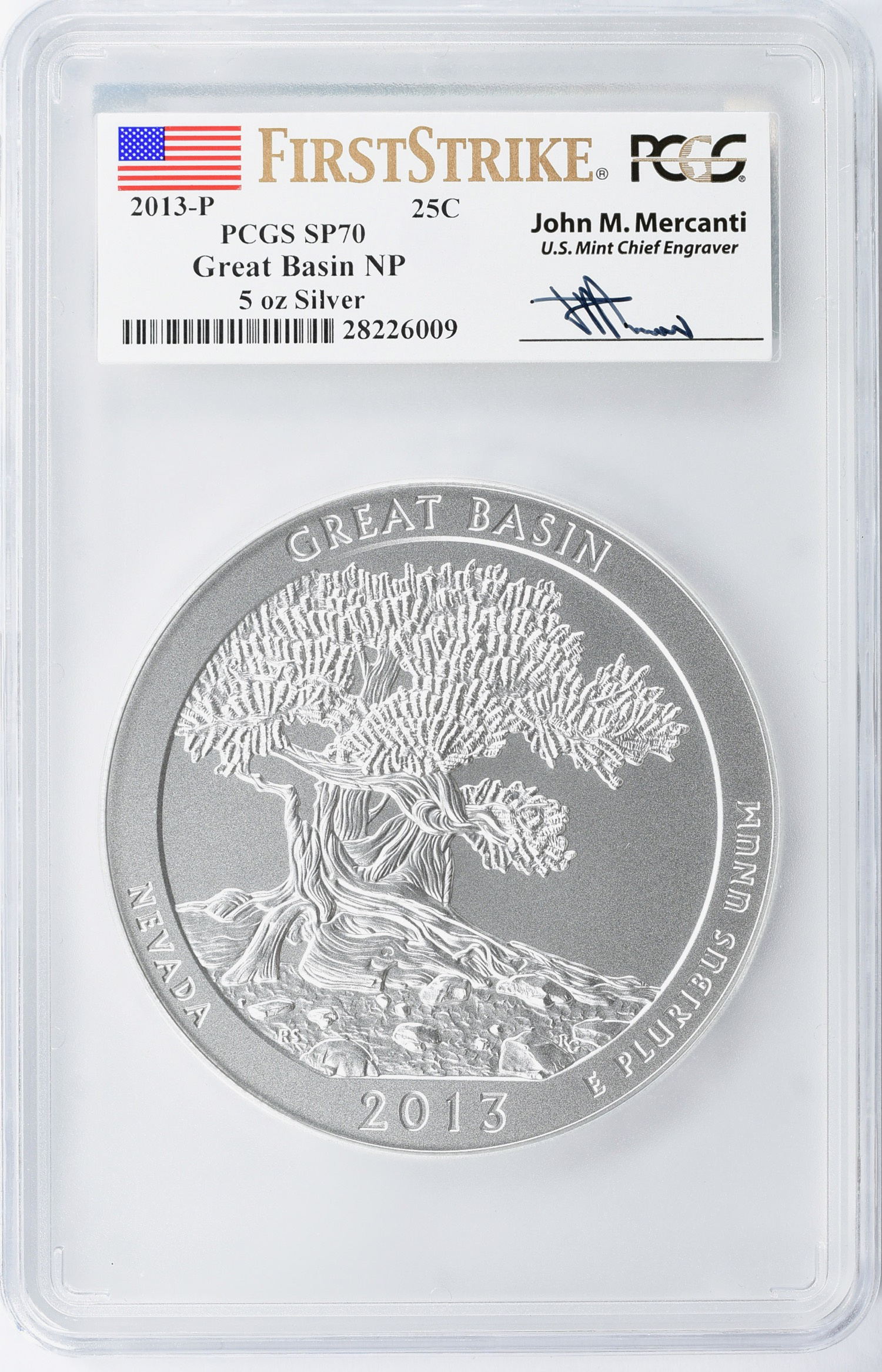 2013-P America the Beautiful 5 oz. Silver Quarter Great Basin NP First ...
