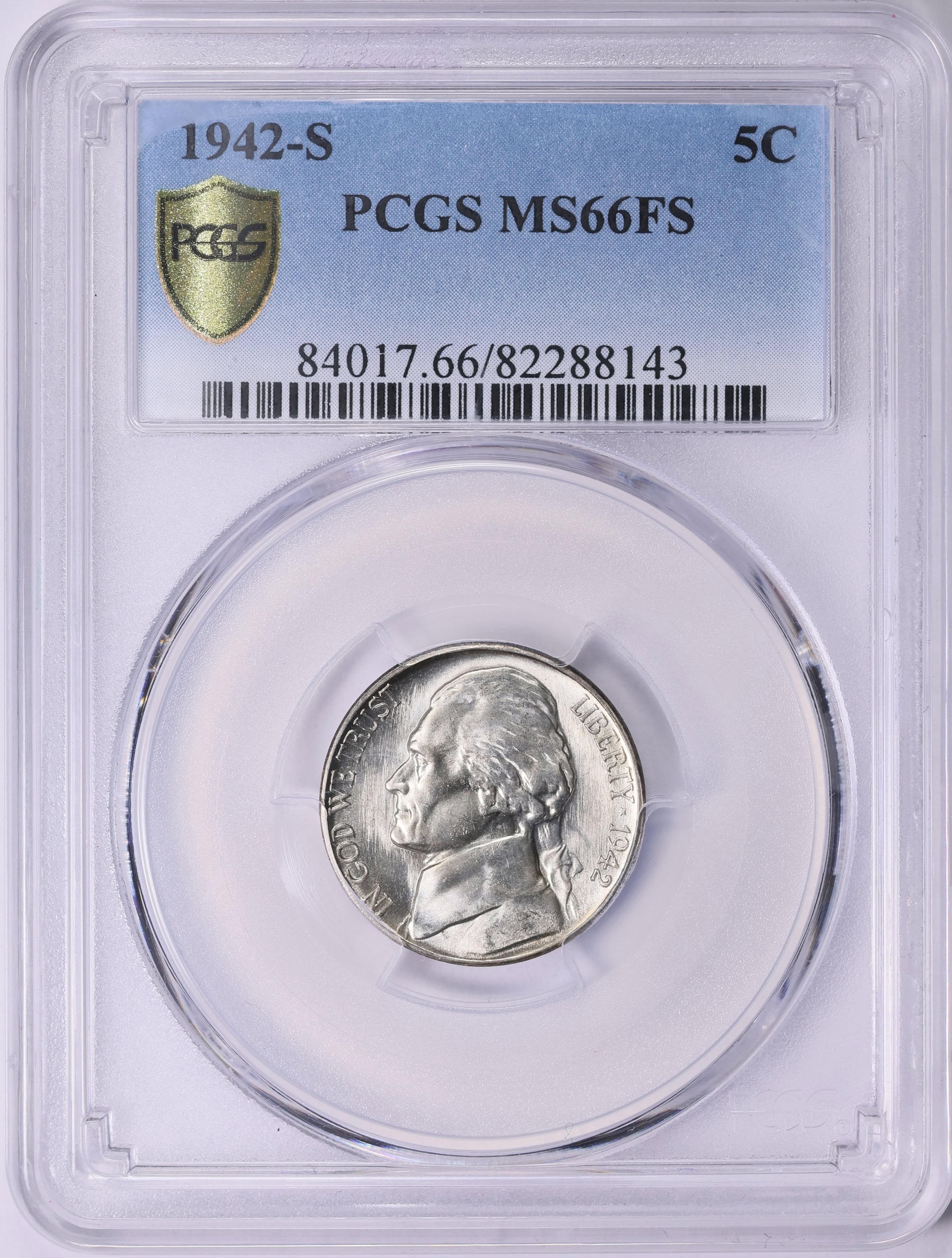 1942-S Jefferson Nickel PCGS MS-66 FS (Item 971919) | GreatCollections Coin Auctions