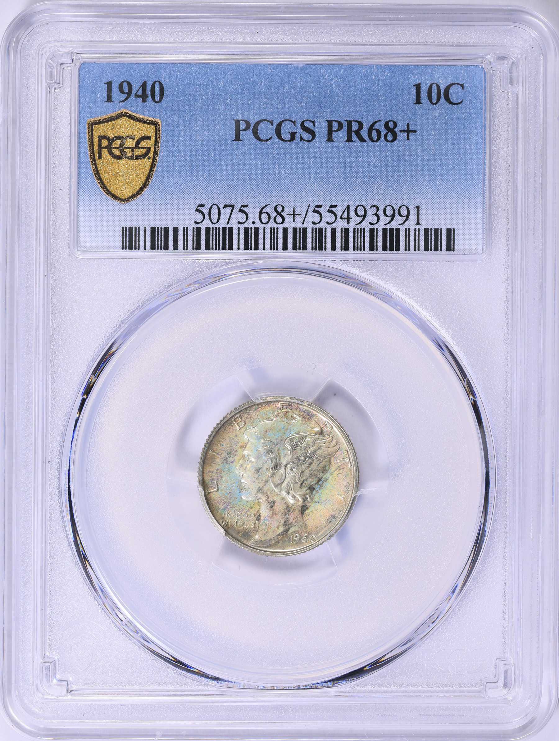 1940 Mercury Dime PCGS Proof-68+ (Toned) (Item 984591) | GreatCollections Coin Auctions