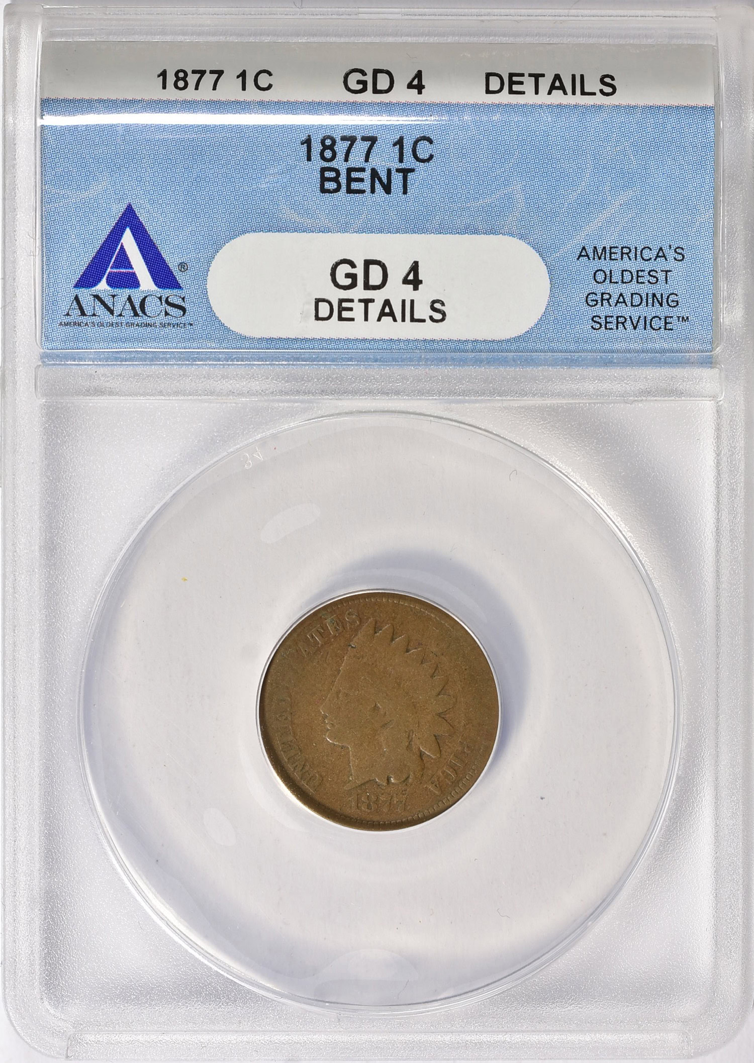 1877 Indian Cent ANACS G-04 Details (Item 996641) | GreatCollections ...