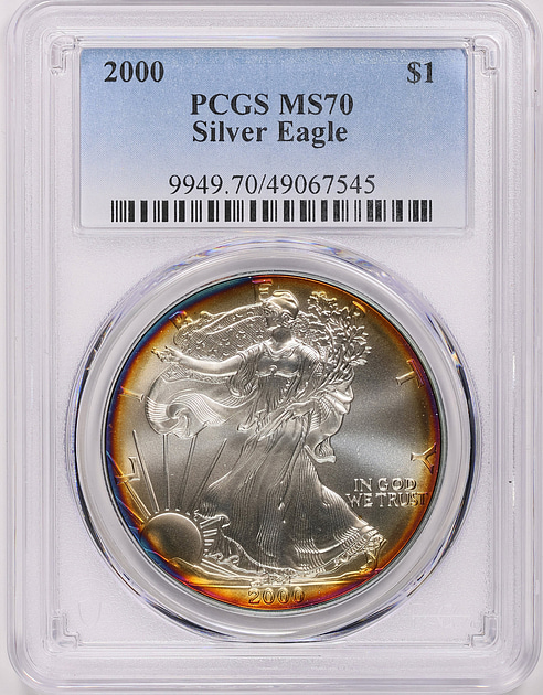 The Iridian Collection of Toned Silver Eagles at GreatCollections Coin Auctions