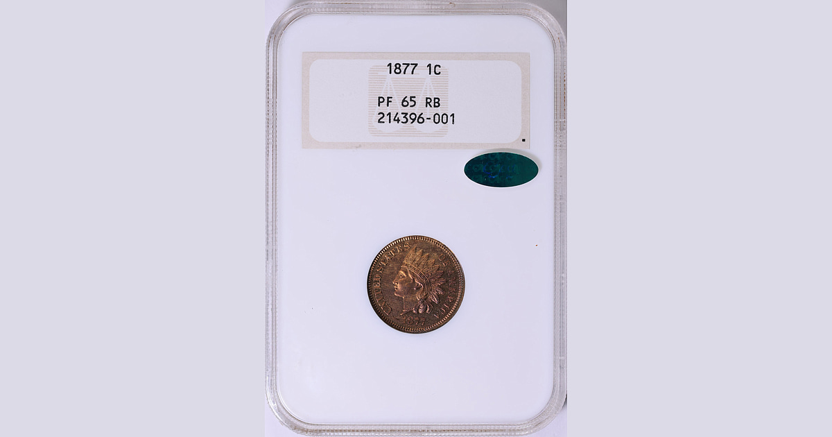 An 1877 Proof Set in NGC Old Holders at GreatCollections Coin Auctions