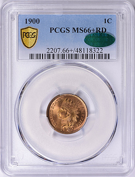 1900 Indian Cent PCGS MS-66+ RD (CAC Green) (Item 1516946) | GreatCollections Coin Auctions