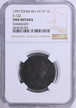 1797 Draped Bust Cent Reverse of '97, Stems Sheldon 122 NGC Fine Details (Item 1905053 ...
