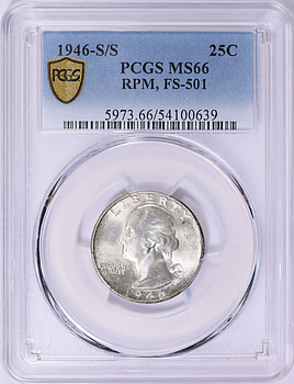 1946-S/S Washington Quarter Repunched Mintmark FS-501 PCGS MS-66 (Item 1943499 ...
