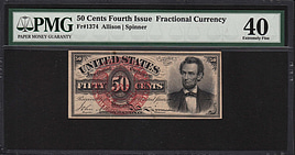 Fr. 1374 Fourth Issue 50 Cents Fractional Currency Note Allison ...