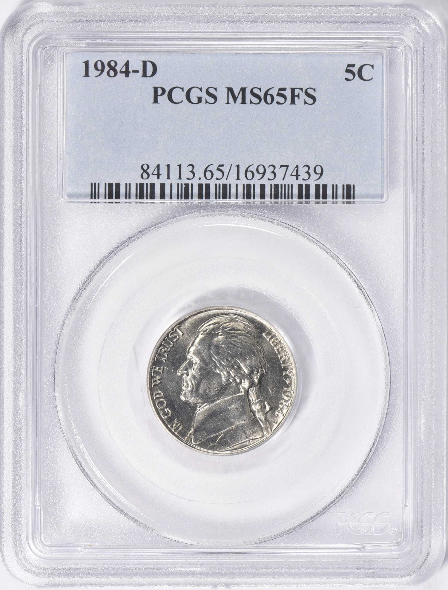 1984-D Jefferson Nickel PCGS MS-65 FS (Item 1037004) | GreatCollections ...