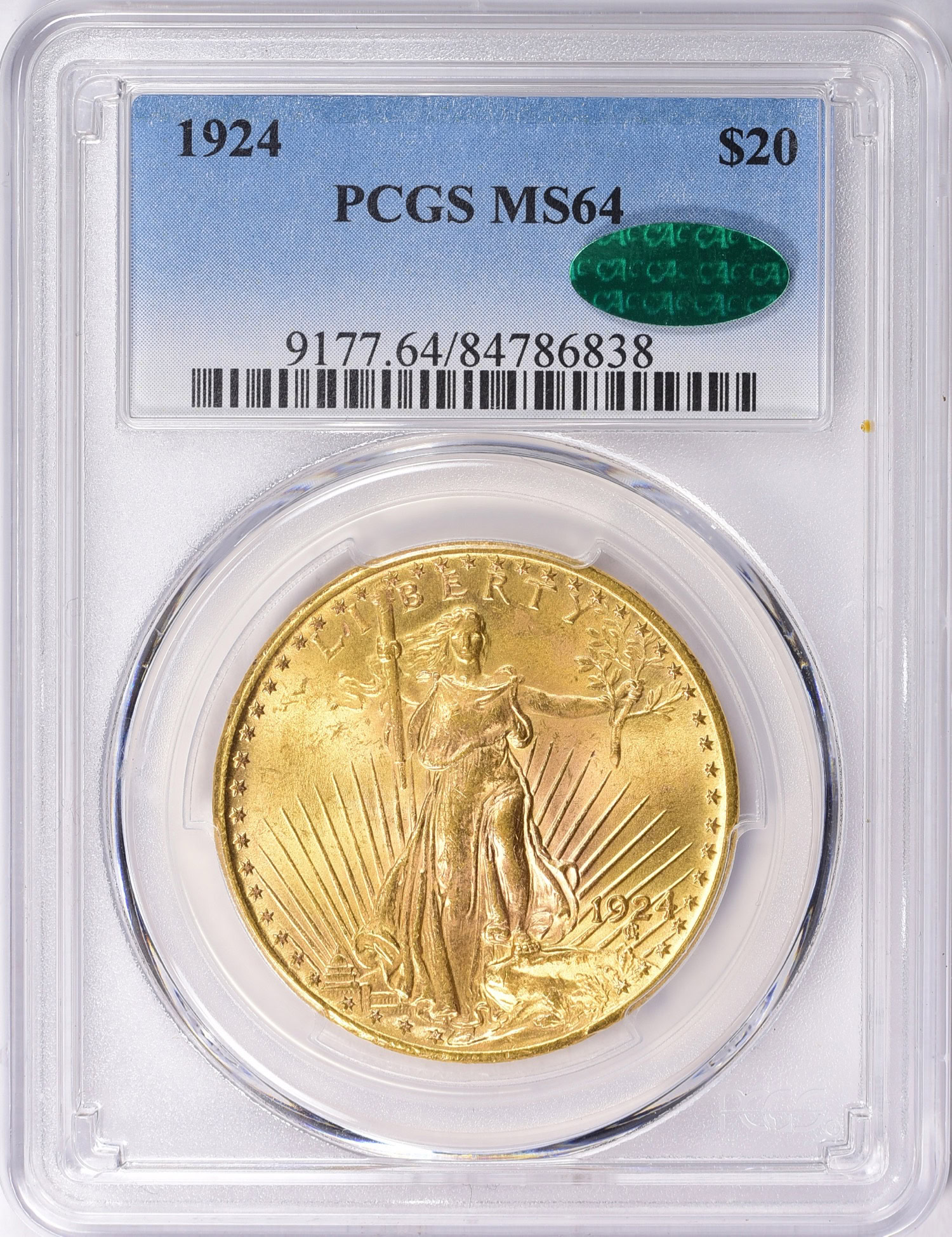 1924 Saint-Gaudens Gold Double Eagle PCGS MS-64 (CAC Green) (Item 1108798) | GreatCollections ...