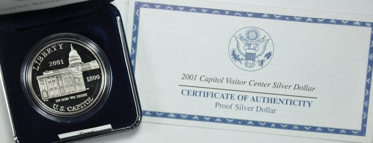 2001-P U.S. Capitol Visitor Center Silver Dollar Proof Uncertified in ...