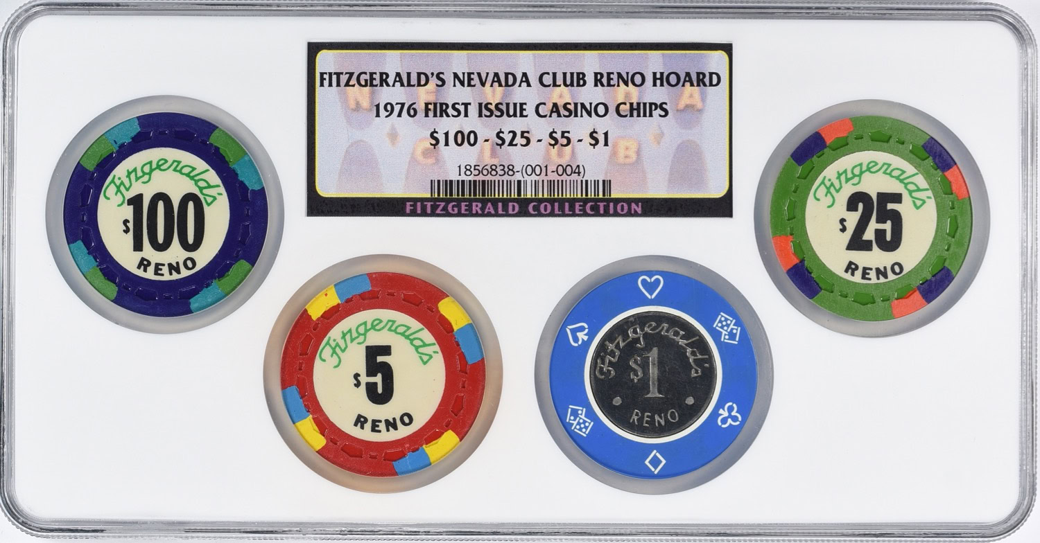 1976 Fitzgerald's Nevada Club Reno Hoard First Issue $1, $5, $25, and ...