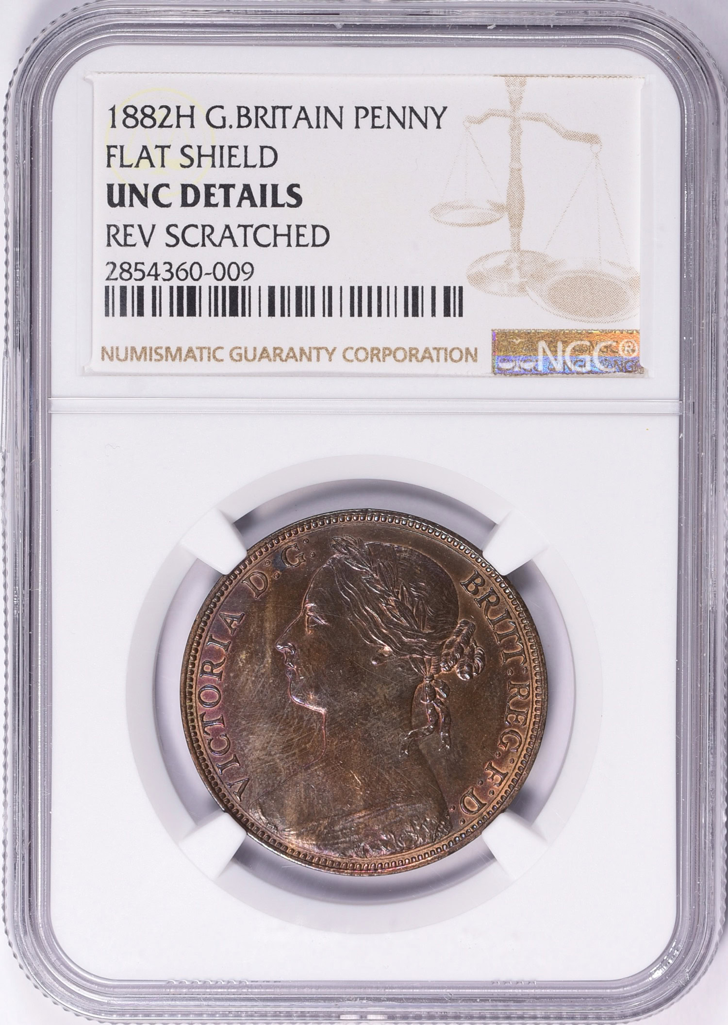 Great Britain 1882-H Penny Flat Shield S-3955 NGC Unc Details | NGC ...