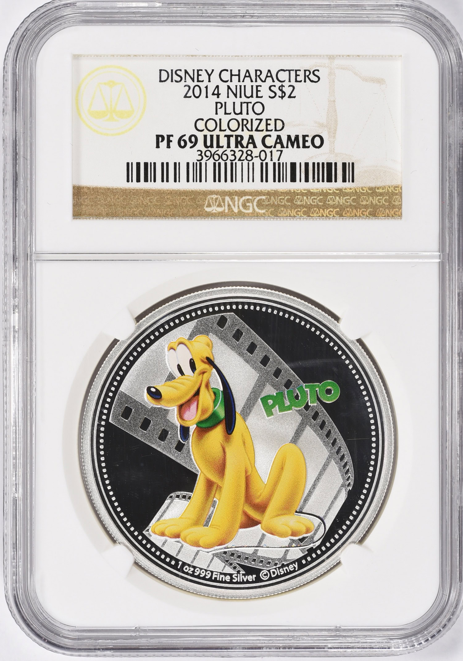 Niue 2014 Silver $2 Colorized Disney Characters - Pluto NGC Proof-69 UC ...