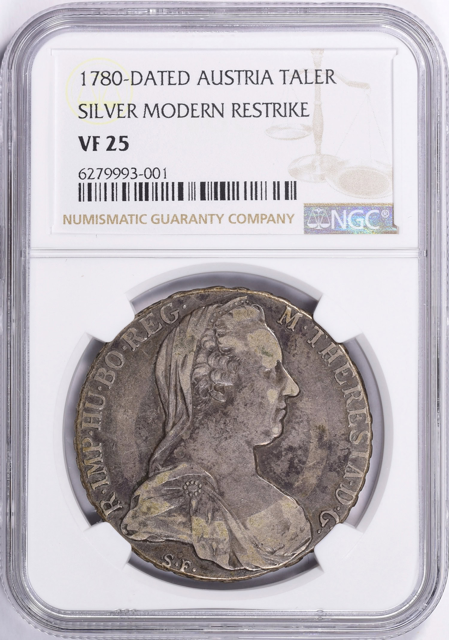 Austria 1780-Dated Silver Thaler Modern Restrike NGC VF-25 (Item 1233044) | GreatCollections ...