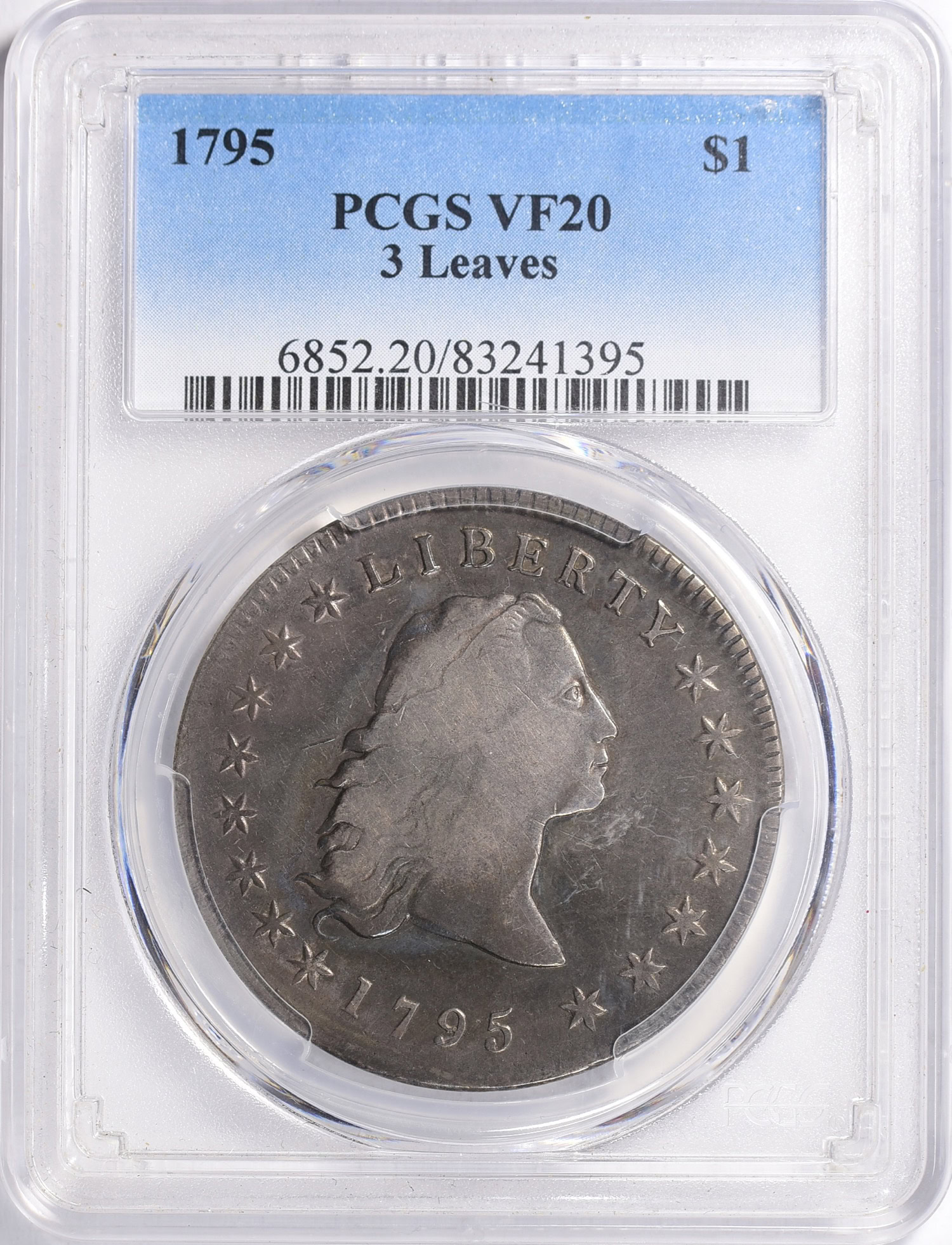 1795 Flowing Hair Silver Dollar 3 Leaves PCGS VF-20 (Item 1237882) | GreatCollections Coin Auctions