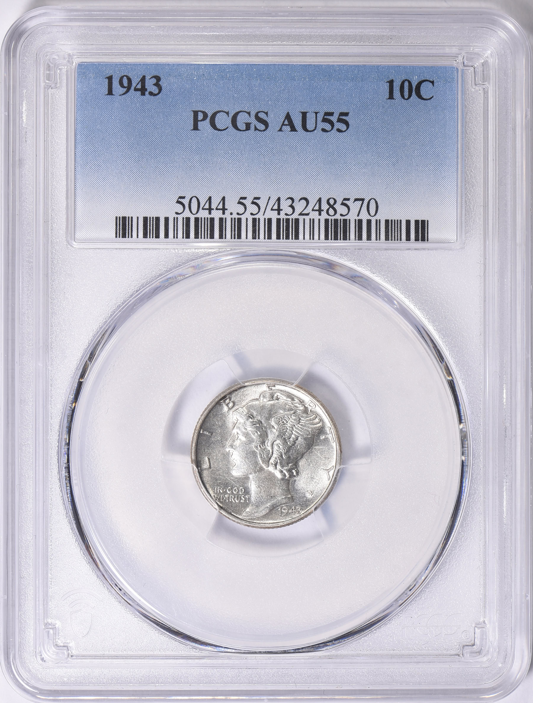 1943 Mercury Dime PCGS AU-55 (Item 1245129) | GreatCollections Coin Auctions