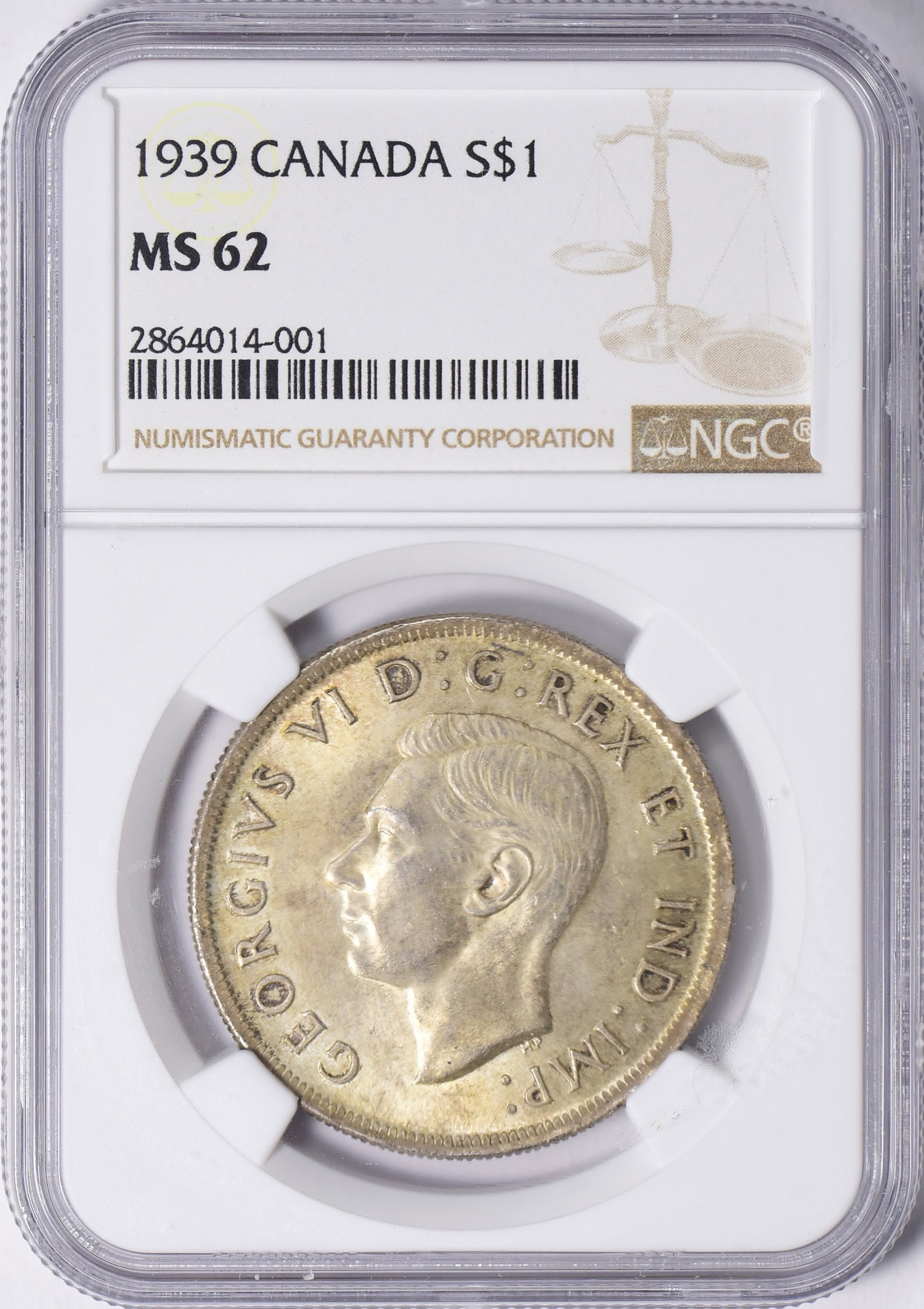 Canada 1939 Silver Dollar Royal Visit KM-38 NGC MS-62 (Item 1254751) | GreatCollections Coin ...