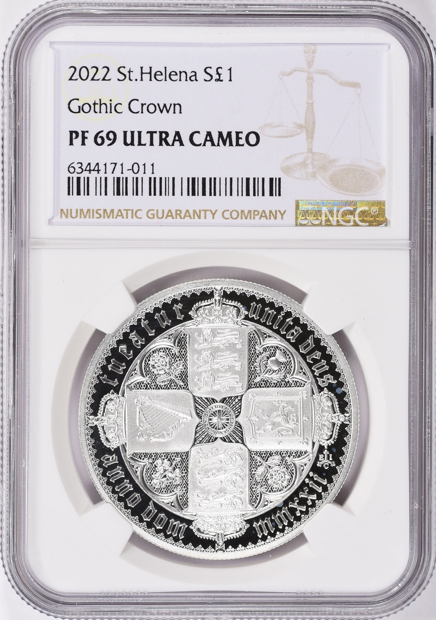 St. Helena 2022 Silver Pound Gothic Crown With Case of Issue NGC Proof ...