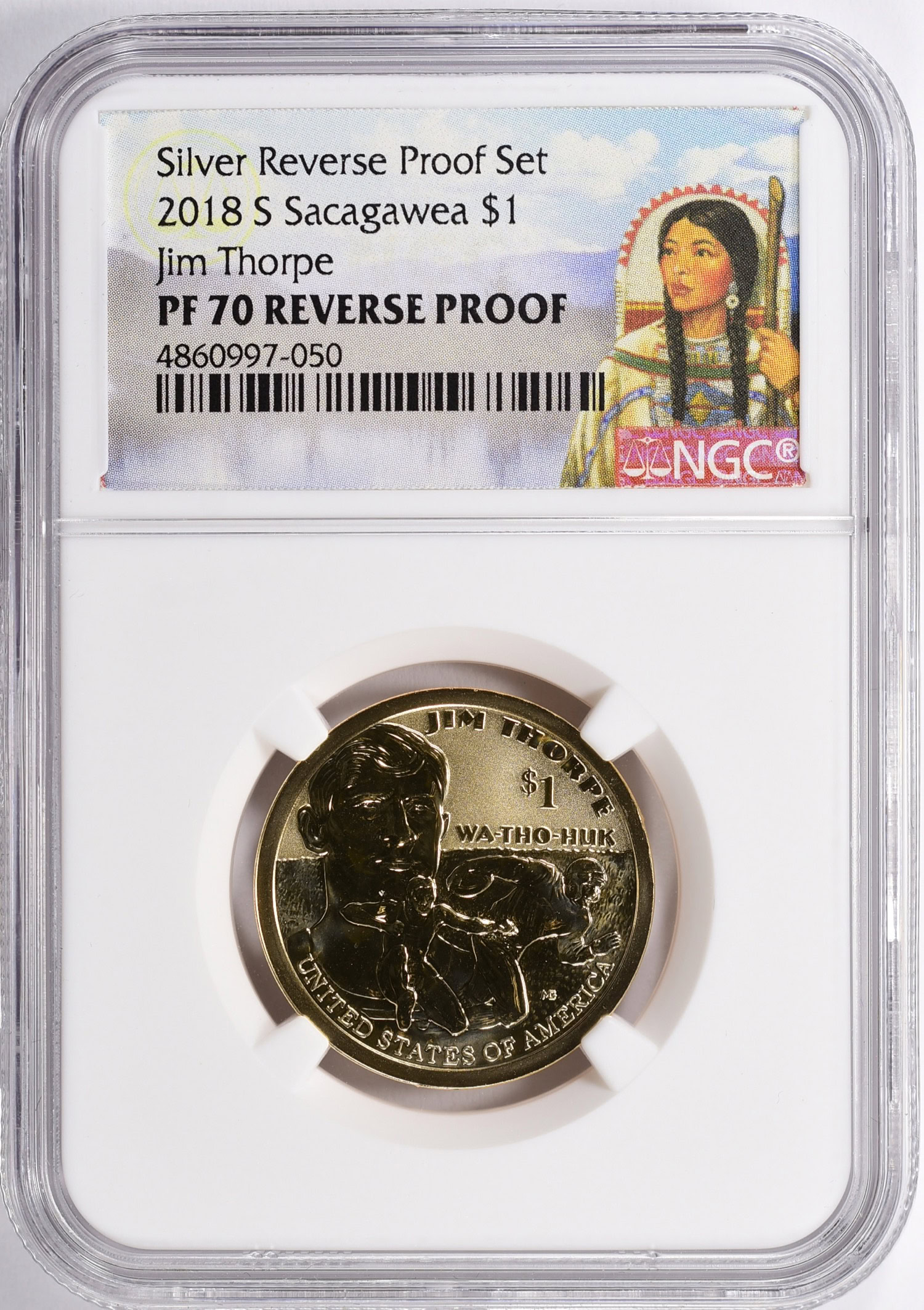 2018-S Sacagawea Dollar Native American Jim Thorpe Reverse Proof NGC ...
