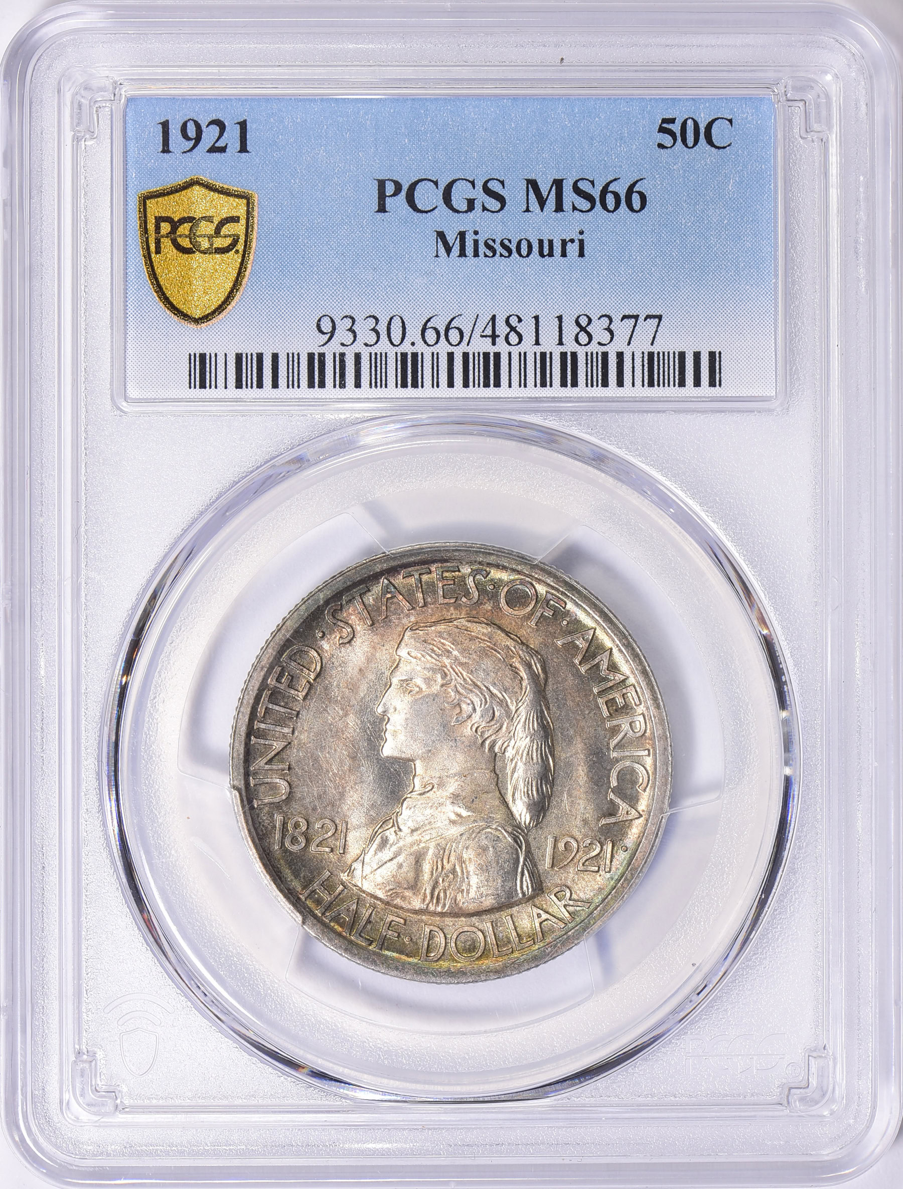 1921 Missouri Centennial Half Dollar PCGS MS-66 (Toned) (Item 1308285 ...
