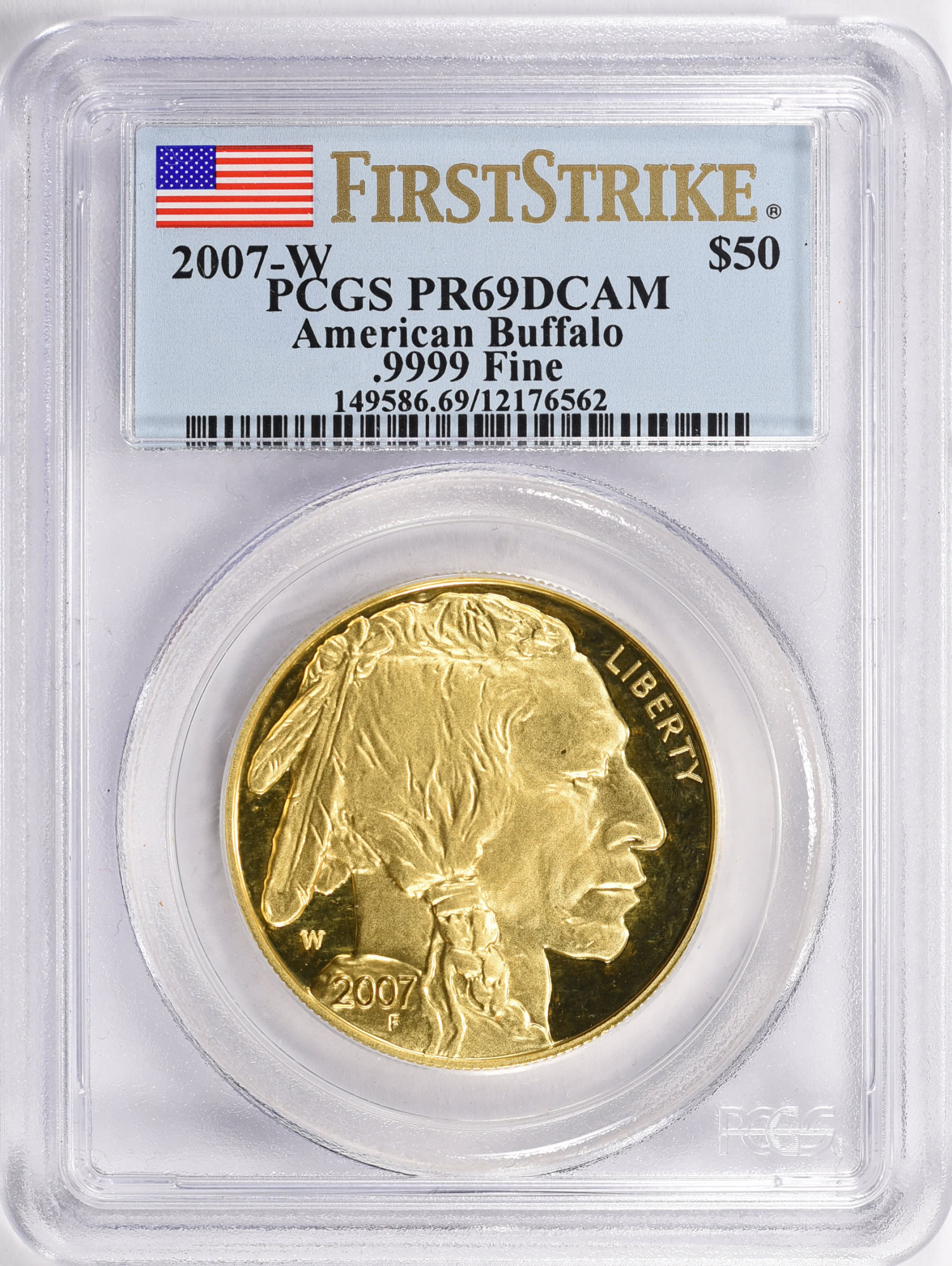 2007-W $50 One-Ounce Gold American Buffalo First Strike PCGS Proof-69 DCAM (Item 1353601 ...