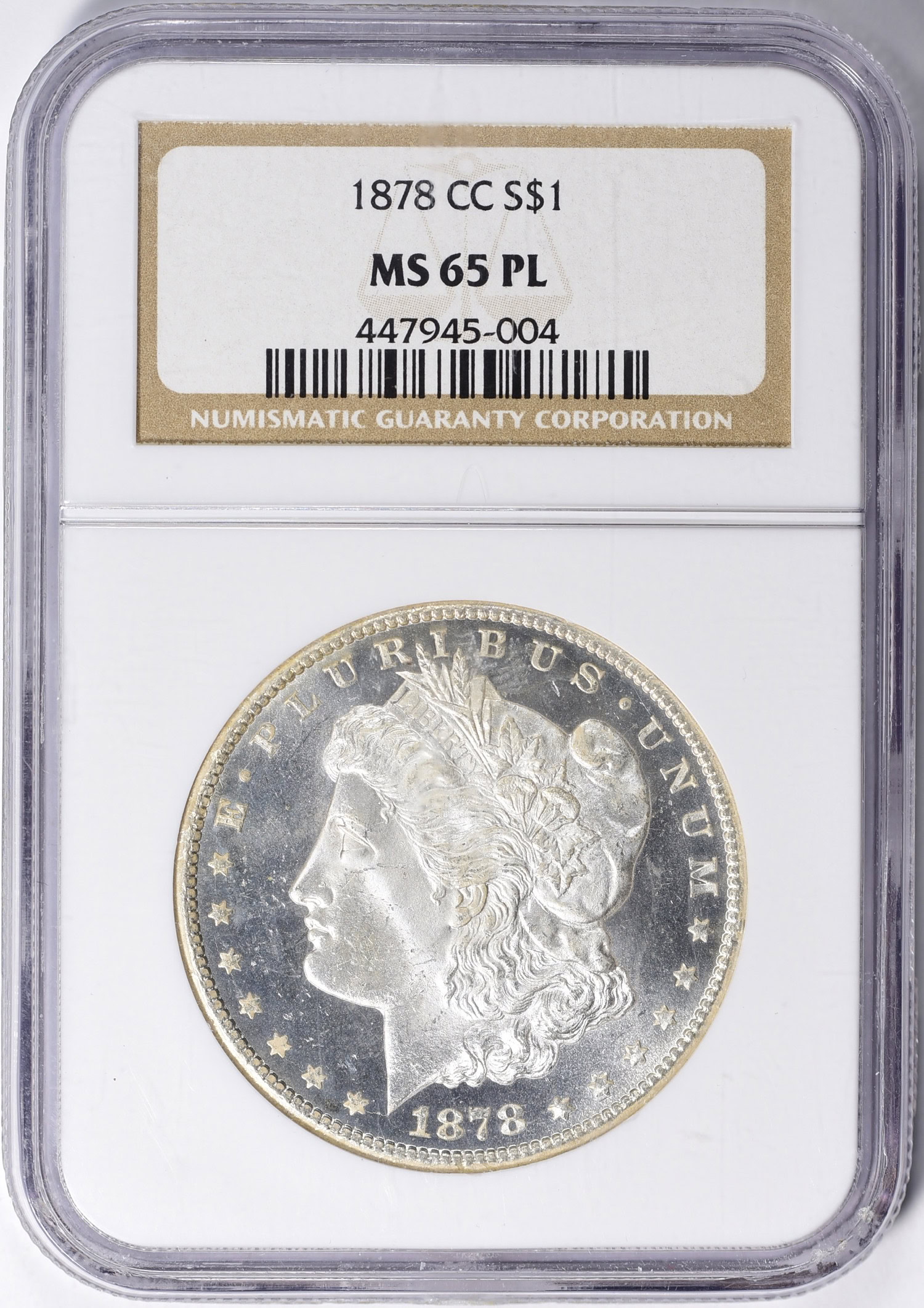 1878-CC Morgan Silver Dollar NGC MS-65 PL (Item 1375695) | GreatCollections Coin Auctions