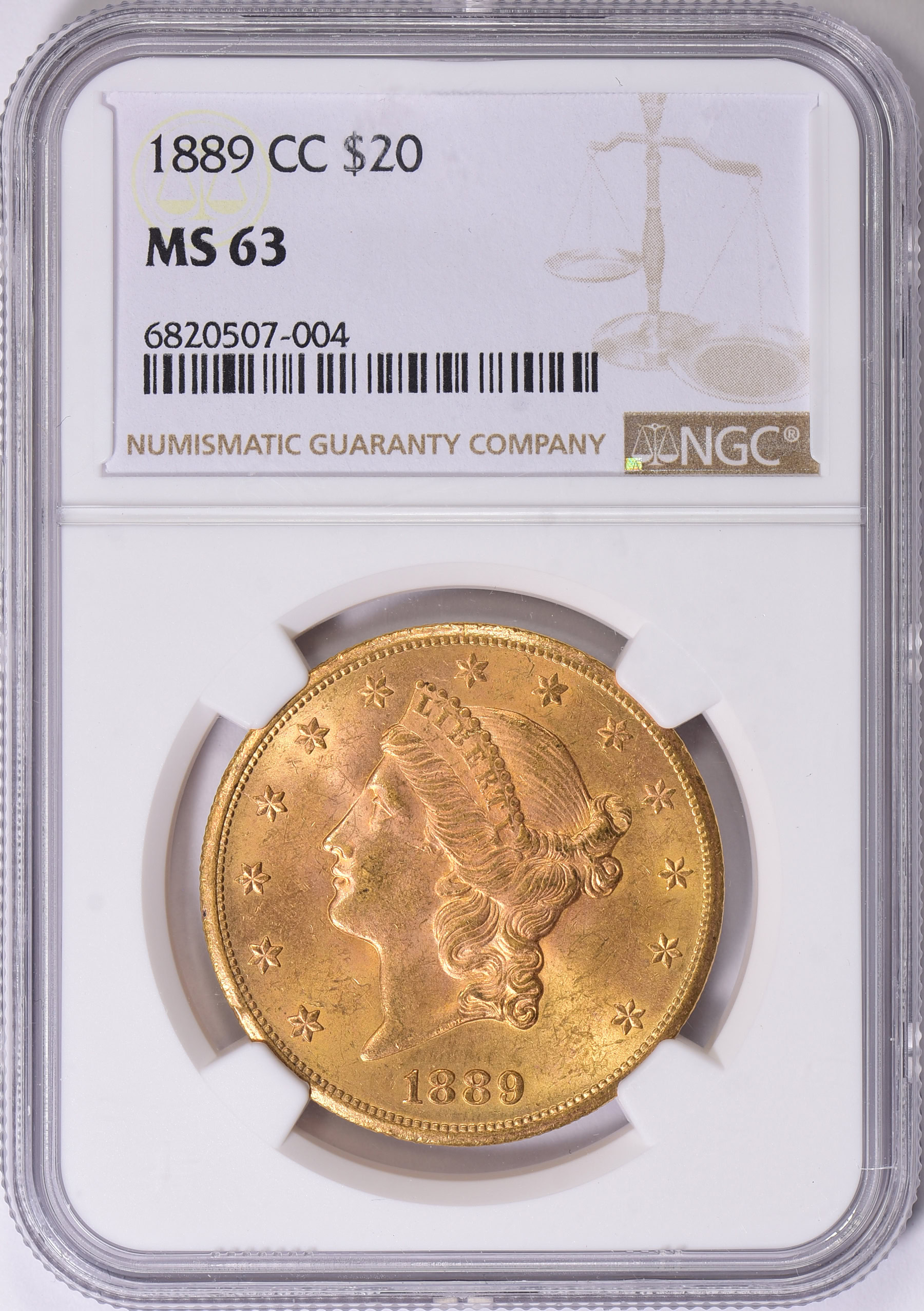 1889-CC Liberty Gold Double Eagle NGC MS-63 (Item 1378546) | GreatCollections Coin Auctions