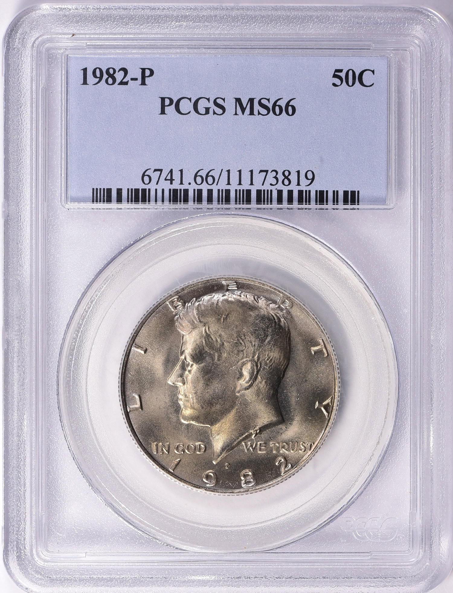 1982-P Kennedy Half Dollar PCGS MS-66 (Toned) (Item 1390194) | GreatCollections Coin Auctions