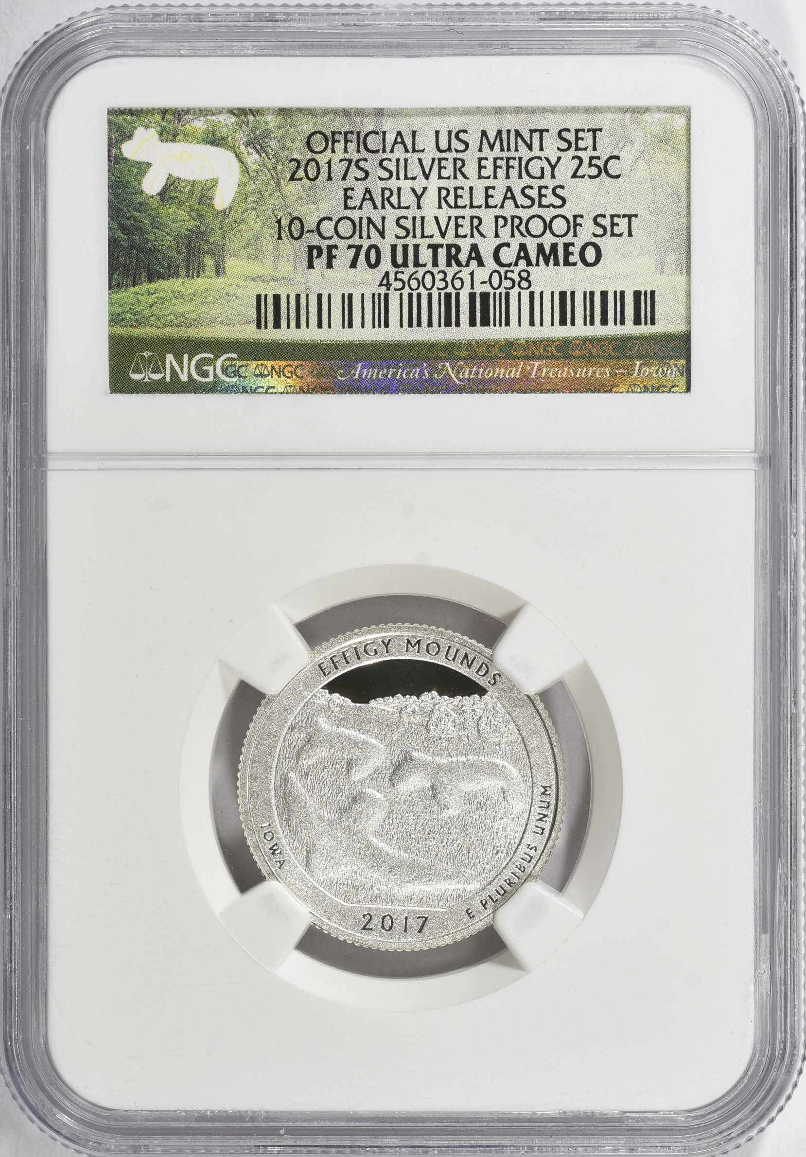 2017-S America the Beautiful Quarter Effigy Mounds NP Silver Early ...