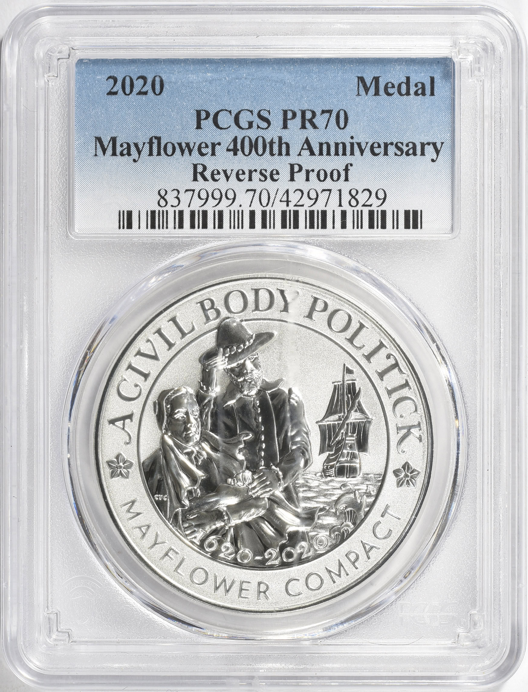 2020 U.S. Mint Medal Mayflower Voyage 400th Anniversary Silver Reverse ...