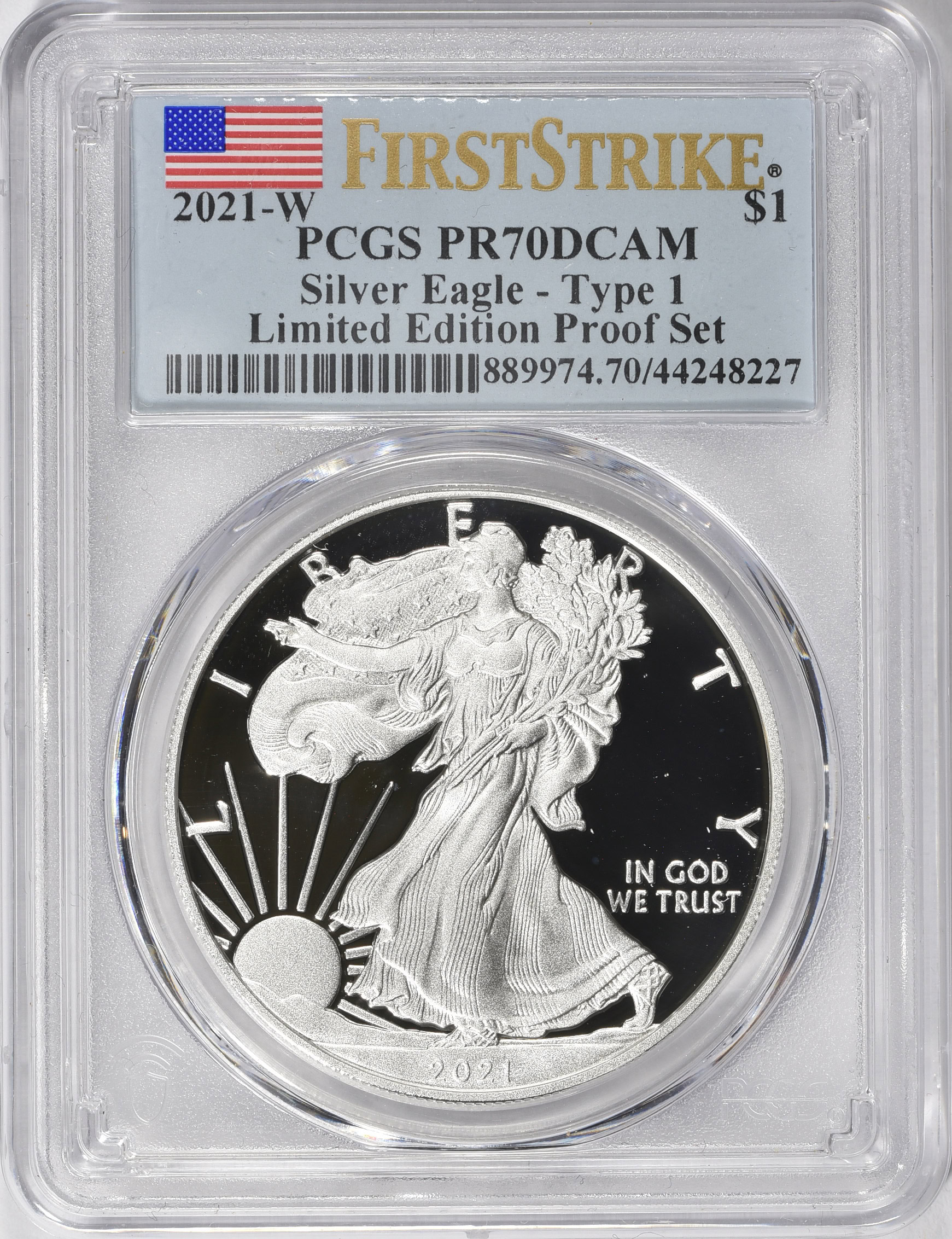 2021-W $1 Silver Eagle Type 1 Limited Edition Proof Set - First Strike PCGS Proof-70 DCAM (Item ...