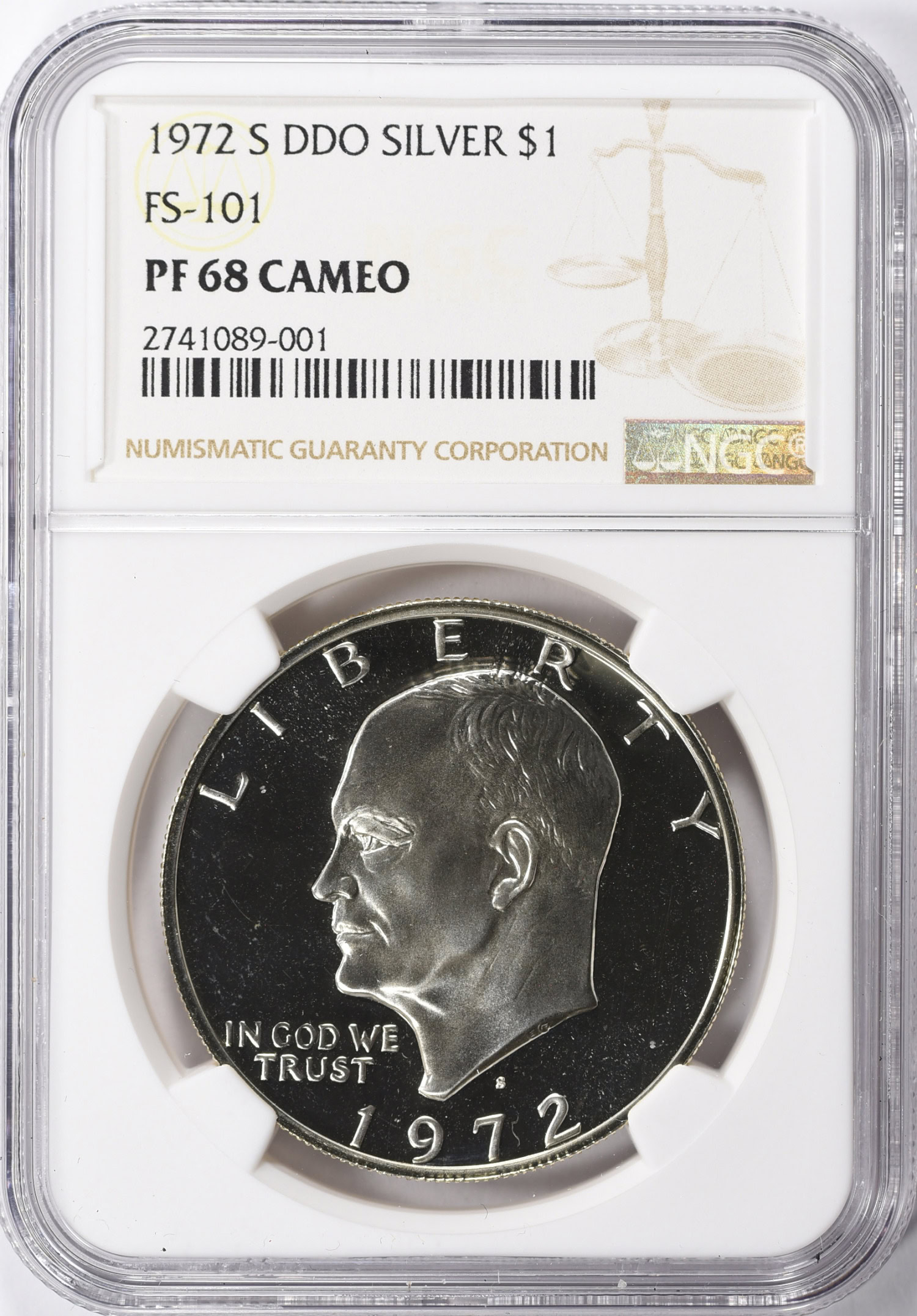 1972-S Eisenhower Dollar Silver Silver DDO FS-101 NGC Proof-68 CAMEO (Item 1413939 ...