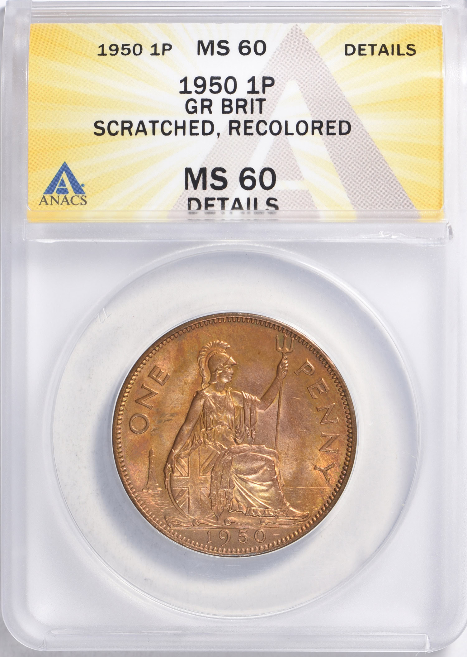Great Britain 1950 Penny S-4117 ANACS MS-60 Details (Item 1422905 ...