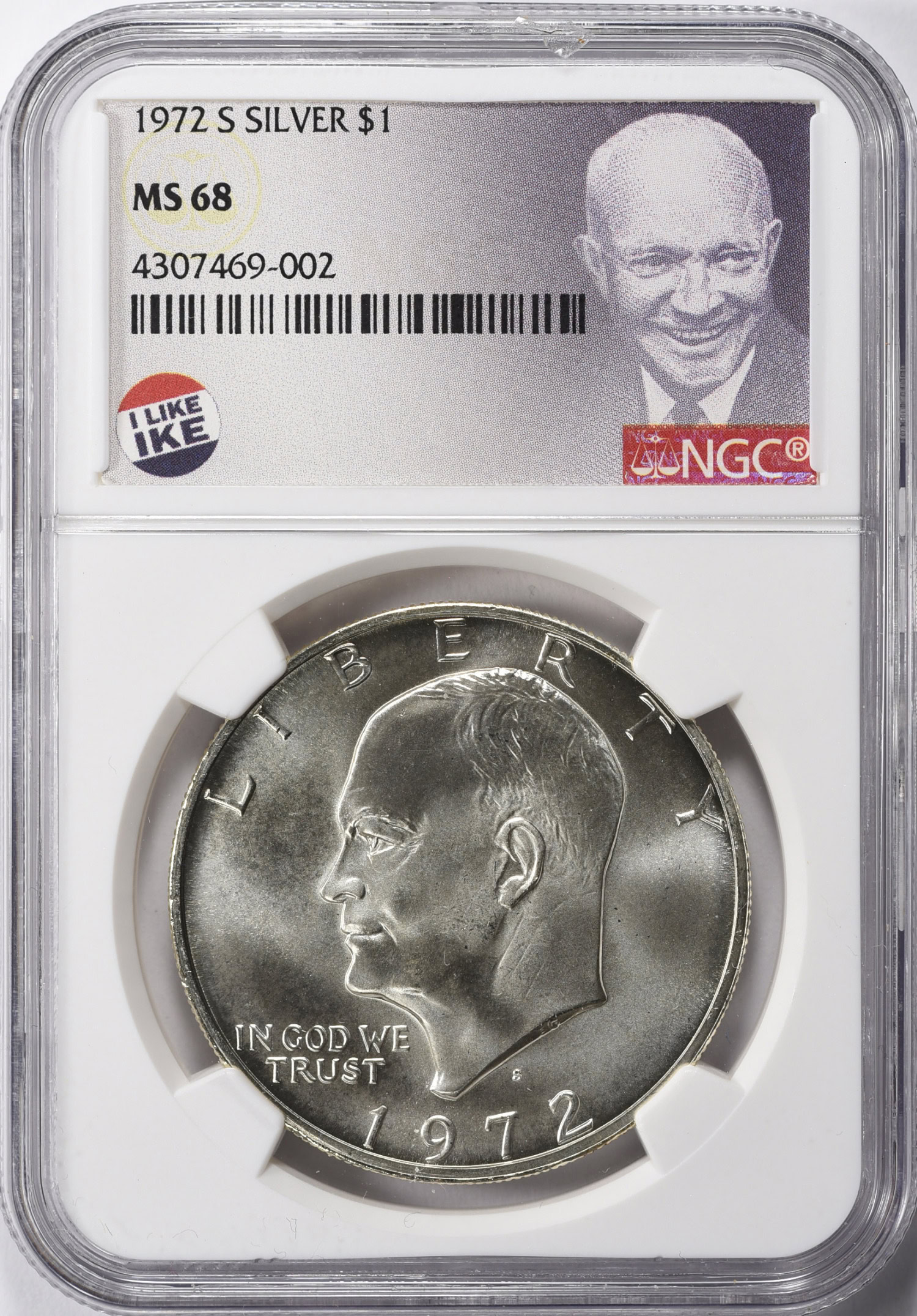 1972-S Eisenhower Dollar Silver NGC MS-68 (Item 1431591) | GreatCollections Coin Auctions