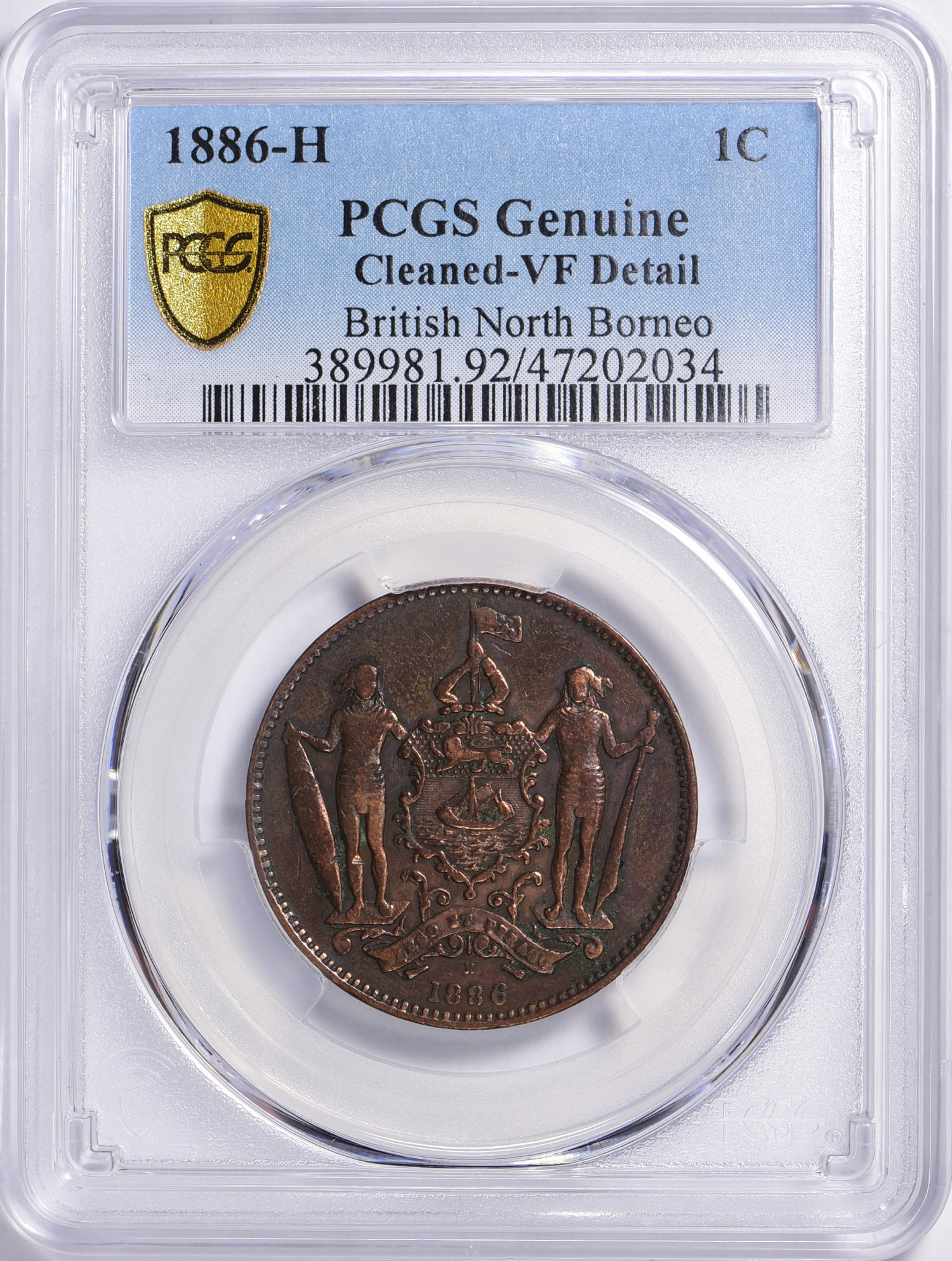 British North Borneo 1886-H Cent KM-2 PCGS Genuine VF Details (Item 1475585) | GreatCollections ...