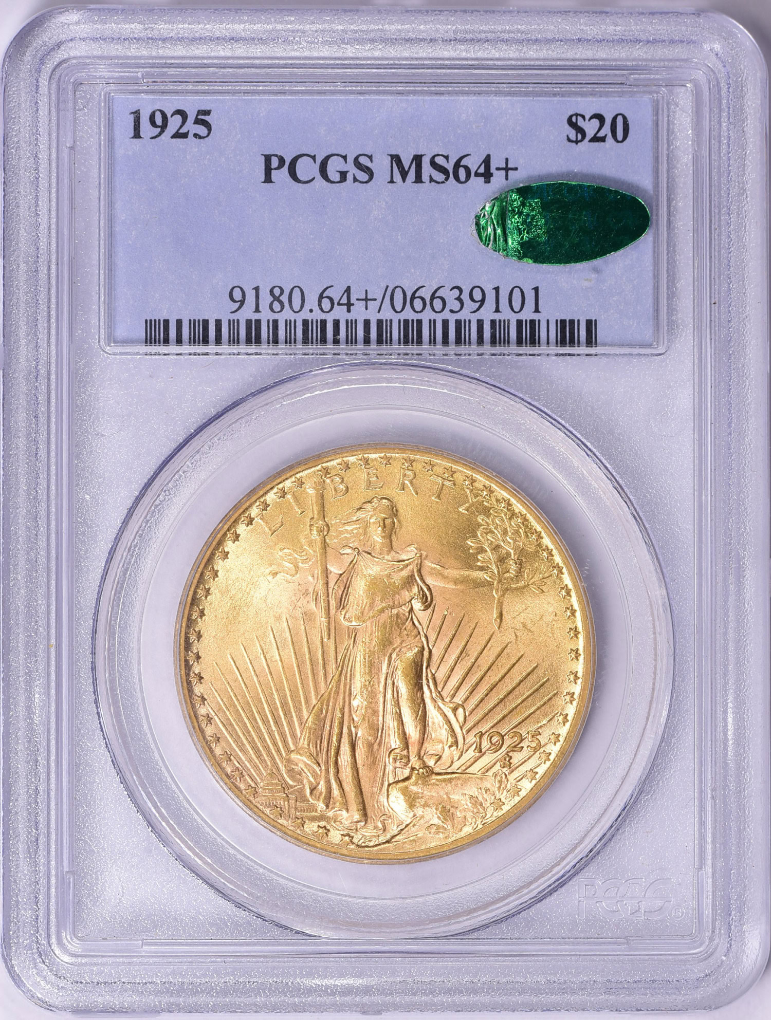 1925 Saint-Gaudens Gold Double Eagle PCGS MS-64+ (CAC Green) (Item 1482550) | GreatCollections ...