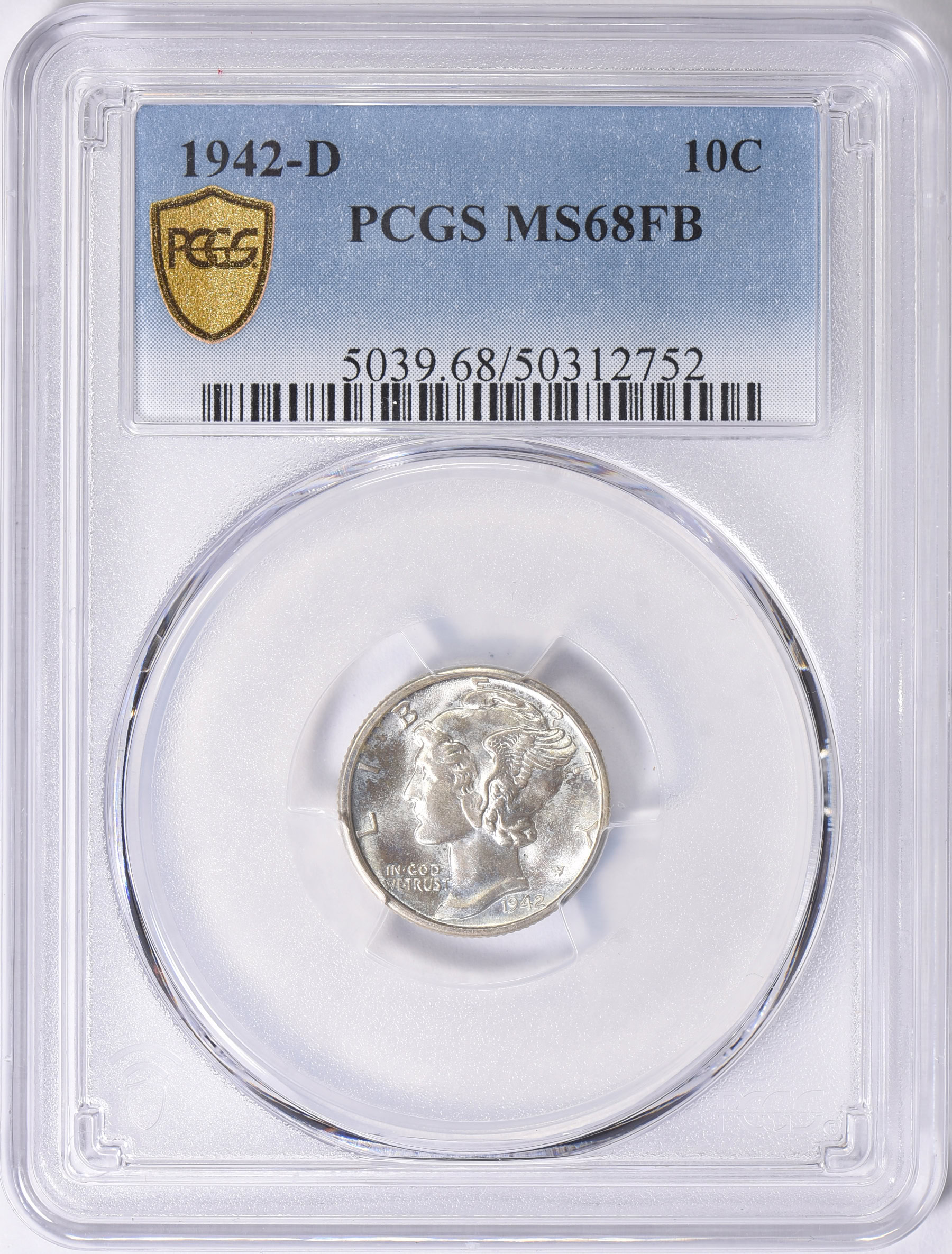 1942-D Mercury Dime PCGS MS-68 FB (Item 1499545) | GreatCollections Coin Auctions