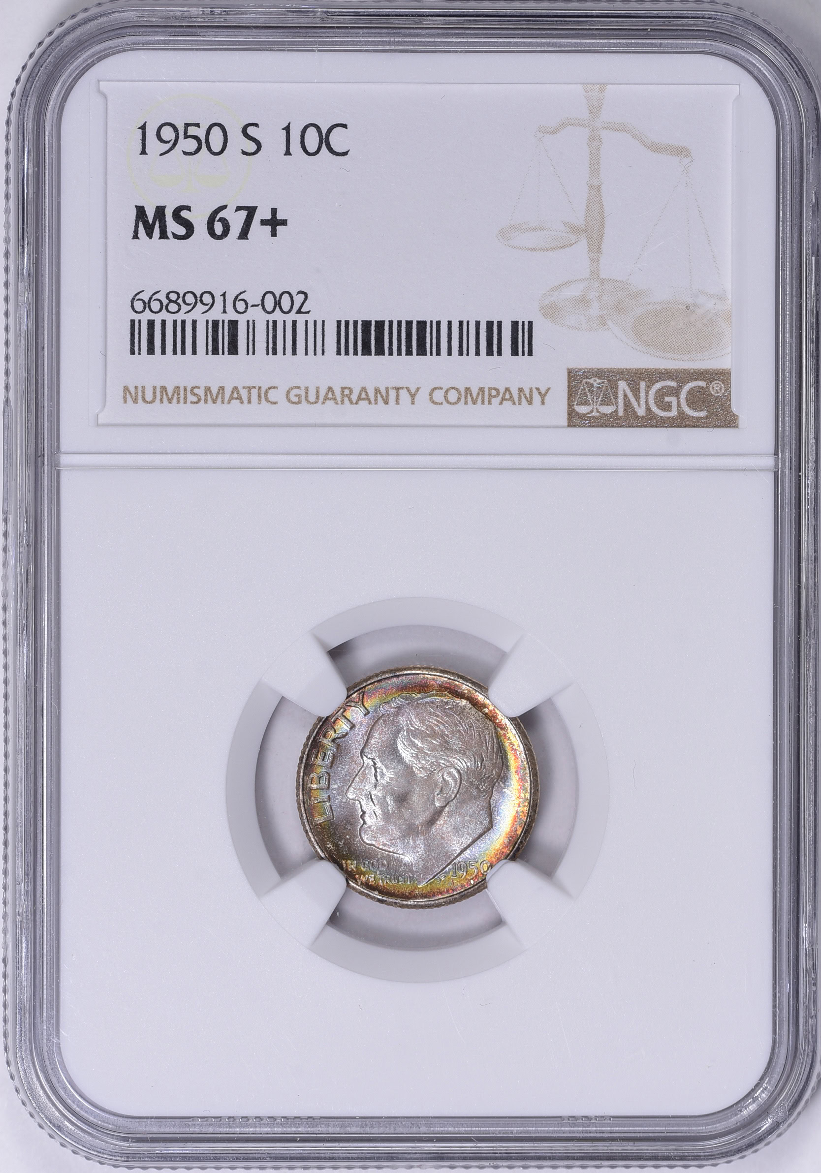 1950-S Roosevelt Dime NGC MS-67+ (Toned) (Item 1504041 ...