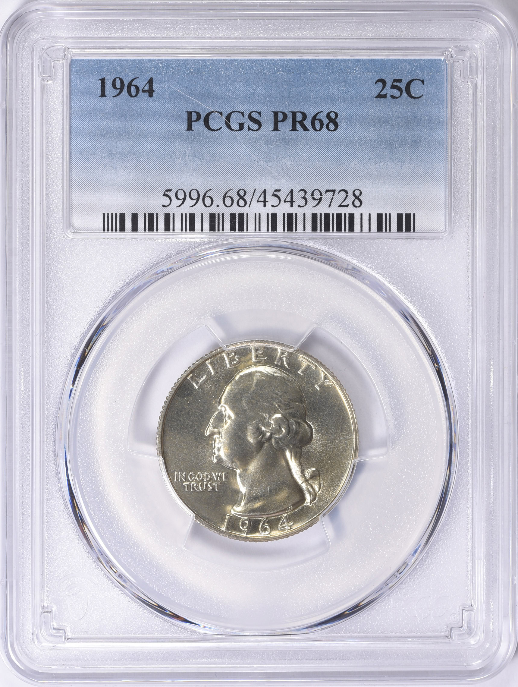 1964 Washington Quarter PCGS Proof-68 (Item 1504316) | GreatCollections ...