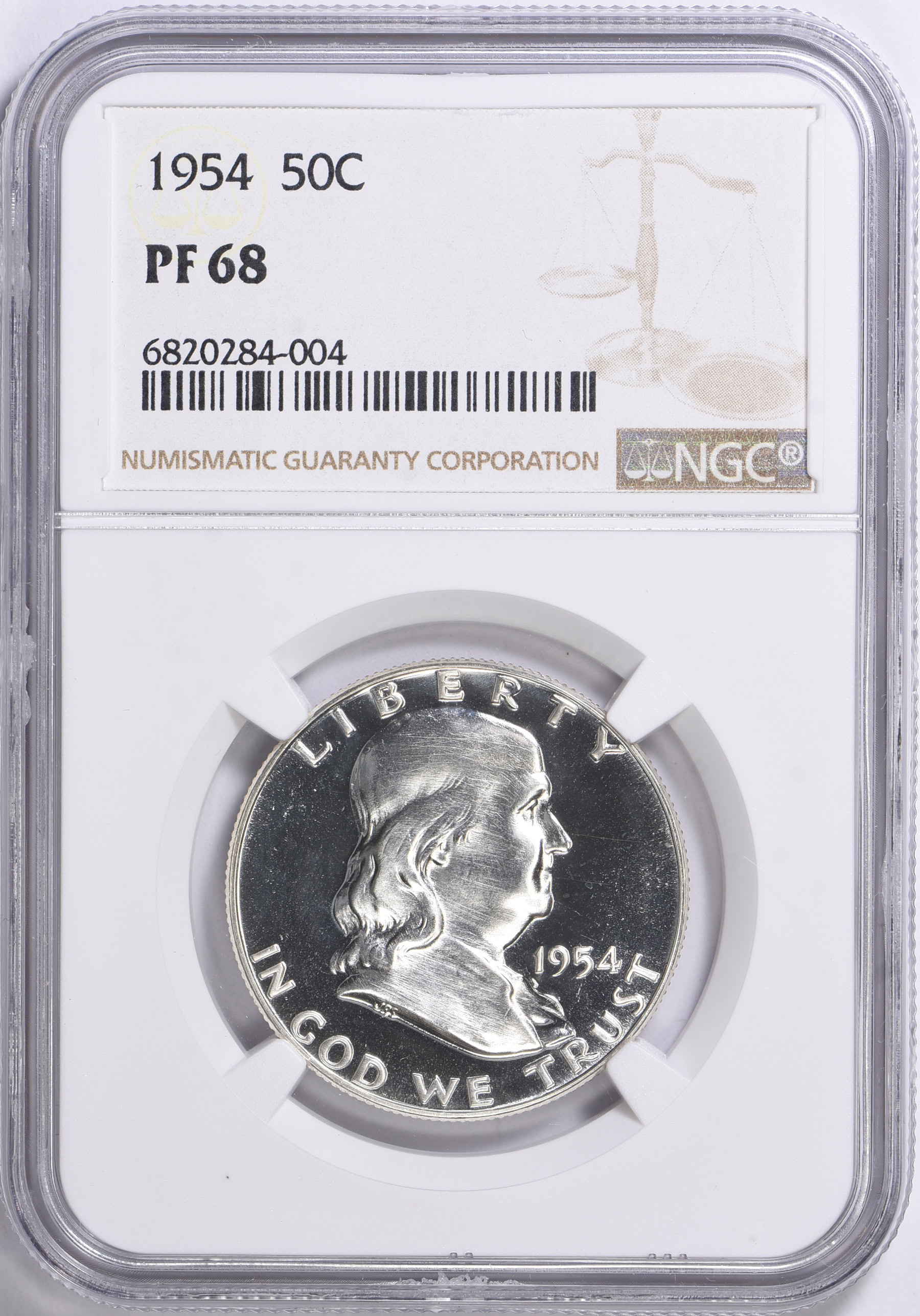 1954 Franklin Half Dollar NGC Proof-68 (Item 1508029 ...