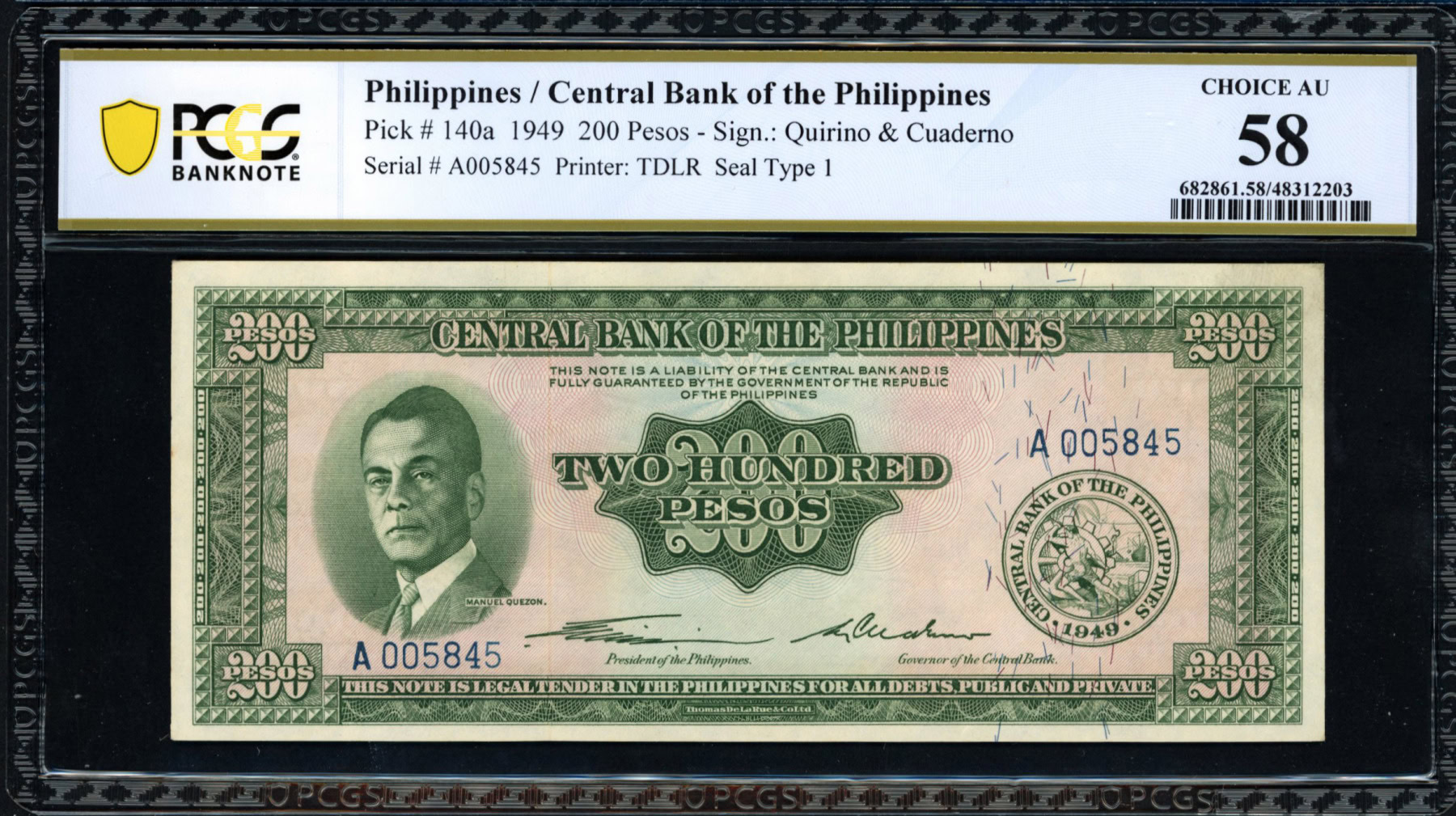 Philippines 1949 200 Pesos Central Bank of the Philippines Note SCWPM ...