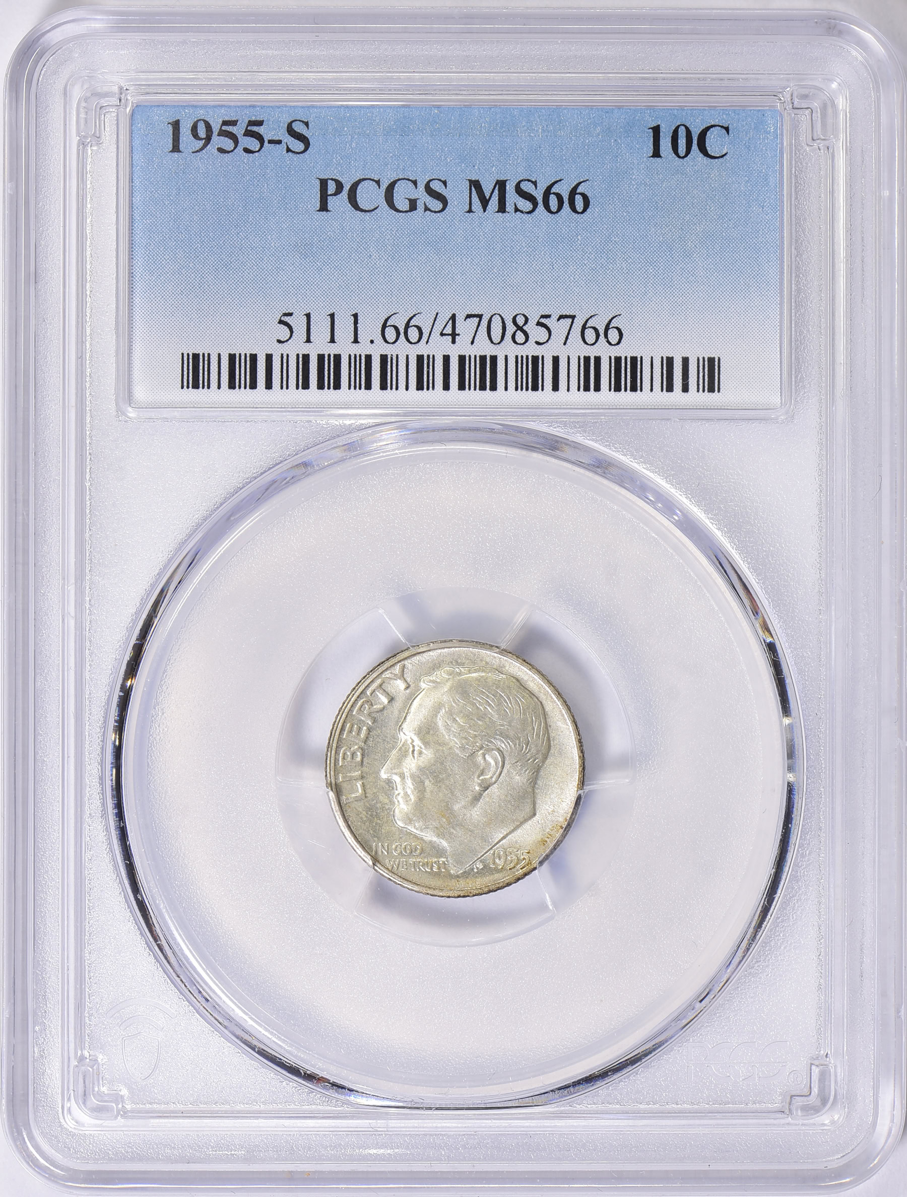 1955-S Roosevelt Dime PCGS MS-66 (Toned) (Item 1529641) | GreatCollections Coin Auctions
