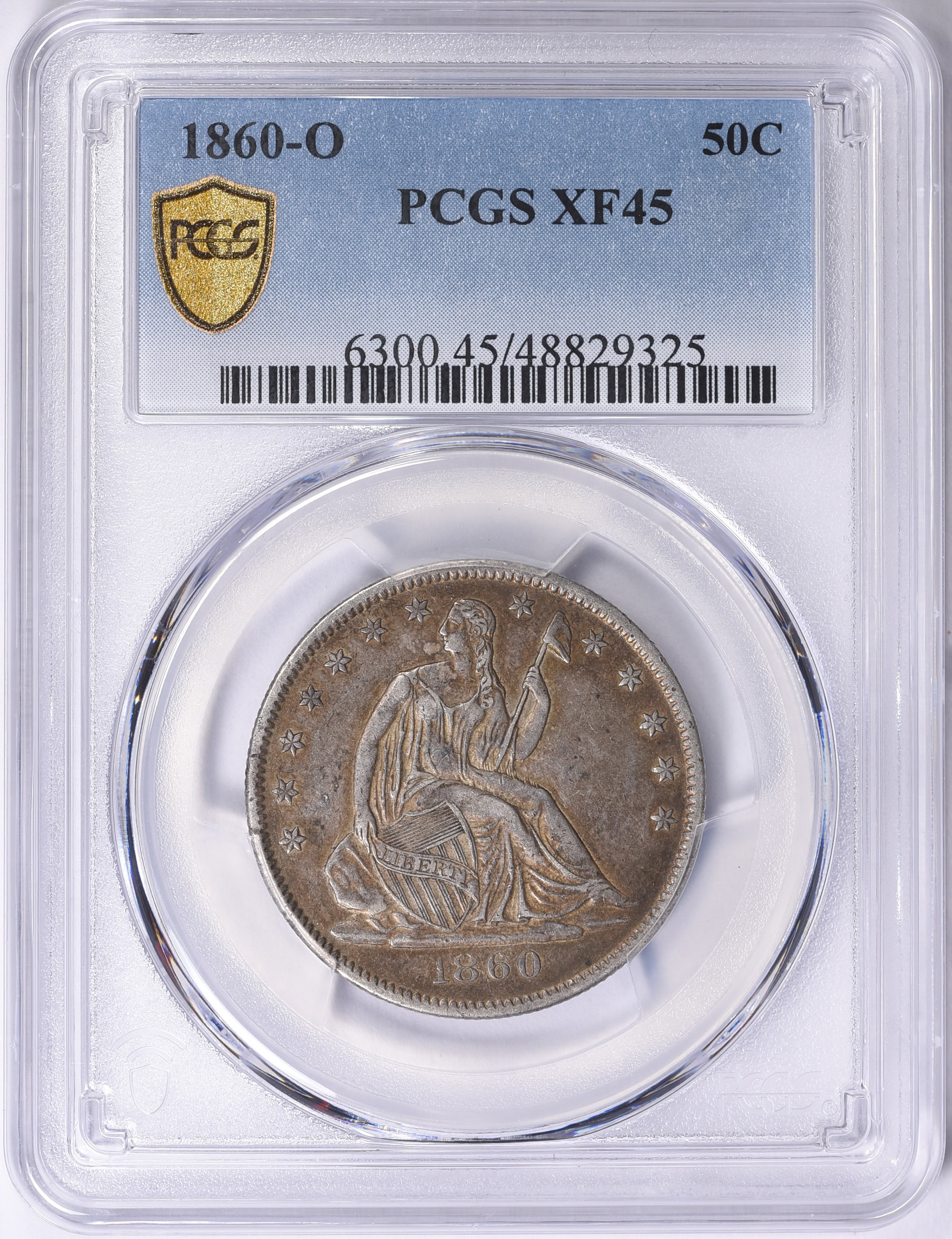 1860-O Seated Liberty Half Dollar PCGS XF-45 (Item 1542198) | GreatCollections Coin Auctions