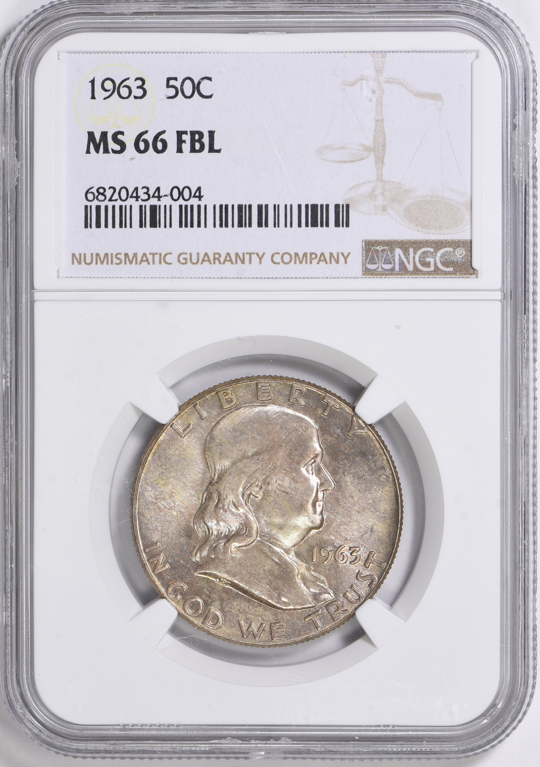 1963 Franklin Half Dollar NGC MS-66 FBL (Toned) (Item 1552828 ...