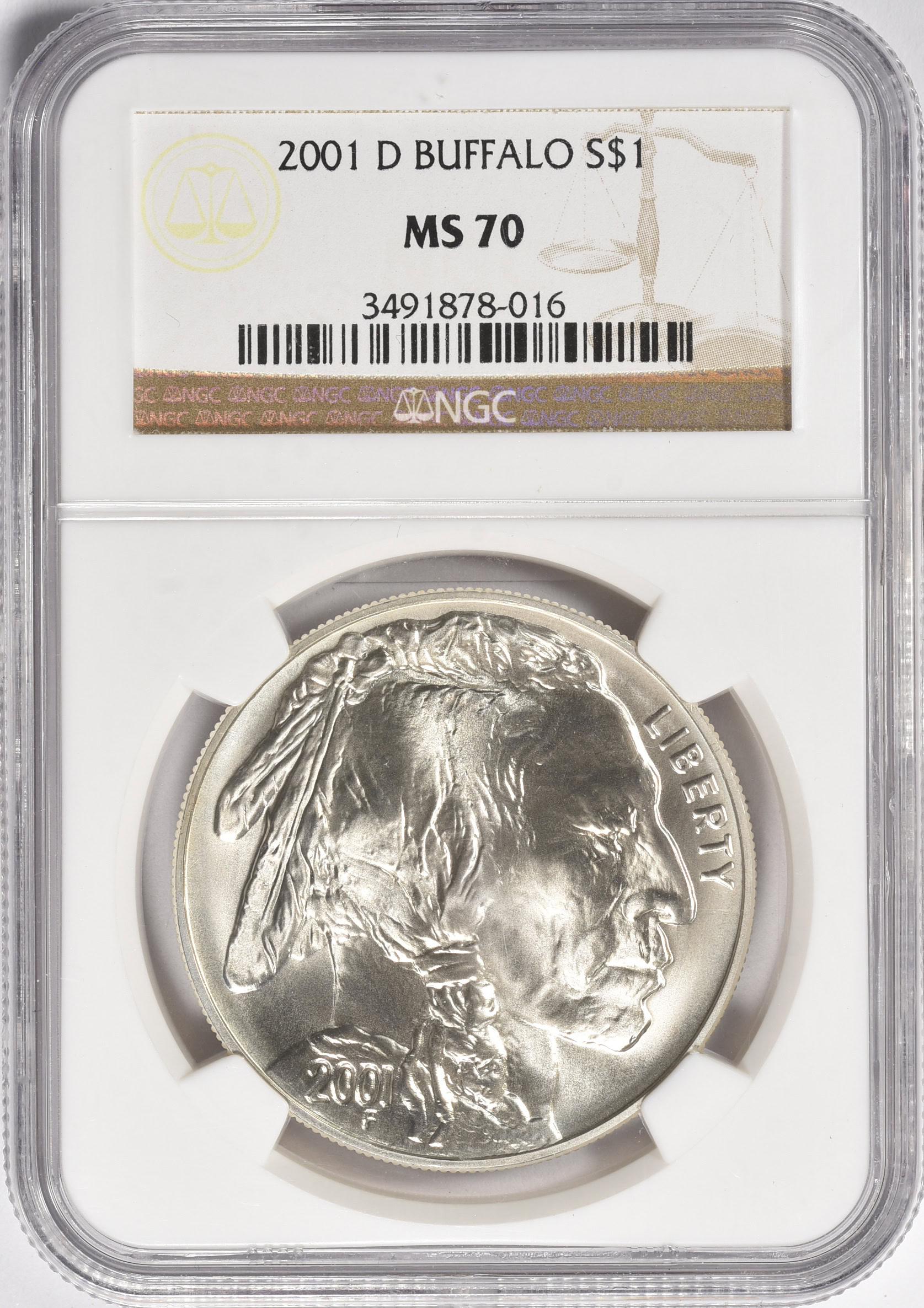 2001-D American Buffalo Silver Dollar NGC MS-70 (Item 1559046 ...