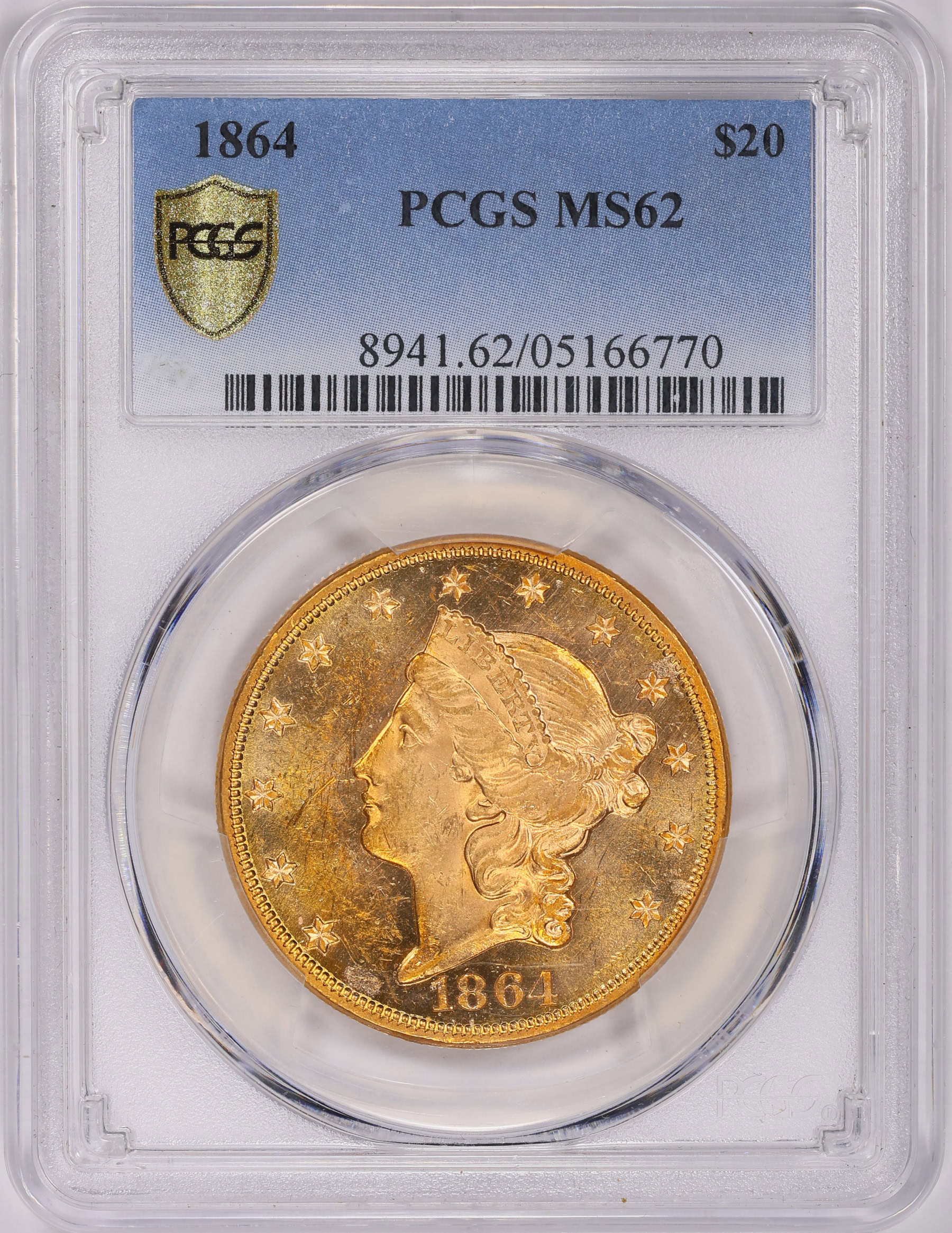 1864 Liberty Gold Double Eagle PCGS MS-62 (Item 1569688) | GreatCollections Coin Auctions
