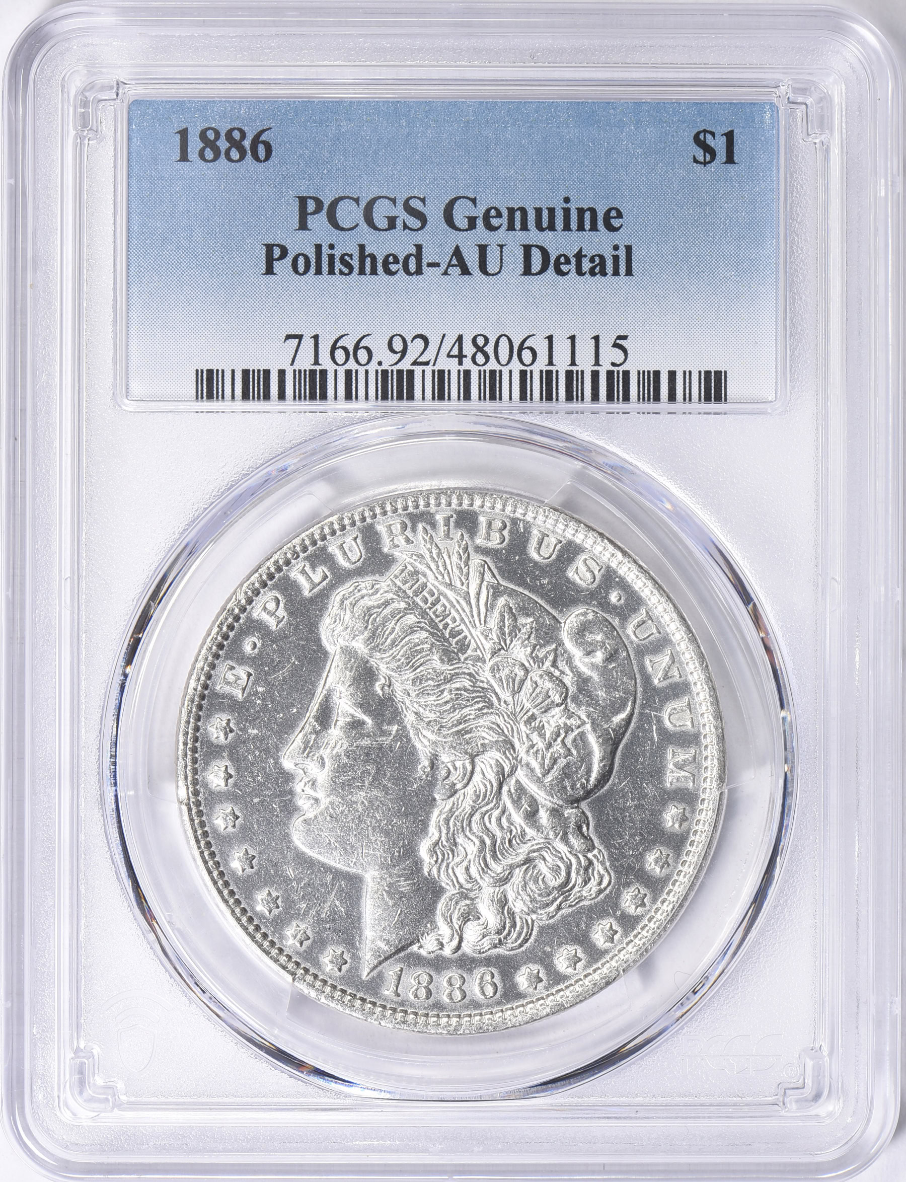 1886 Morgan Silver Dollar PCGS Genuine AU Details (Item 1573190) | GreatCollections Coin Auctions