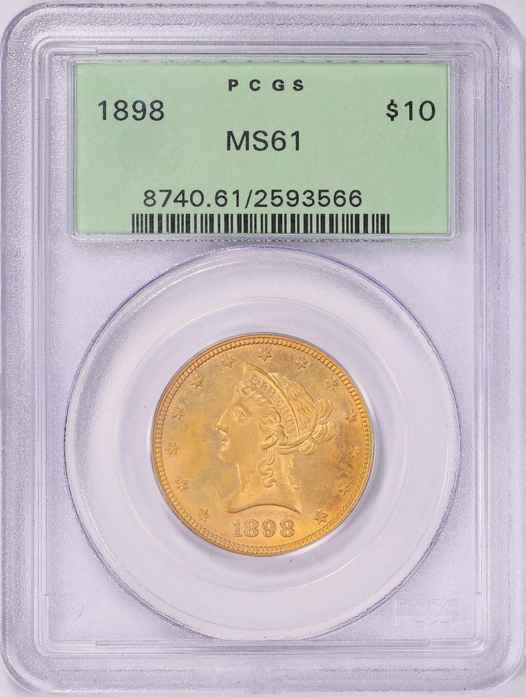 1898 Liberty Gold Eagle PCGS MS-61 OGH (Item 1580214 ...
