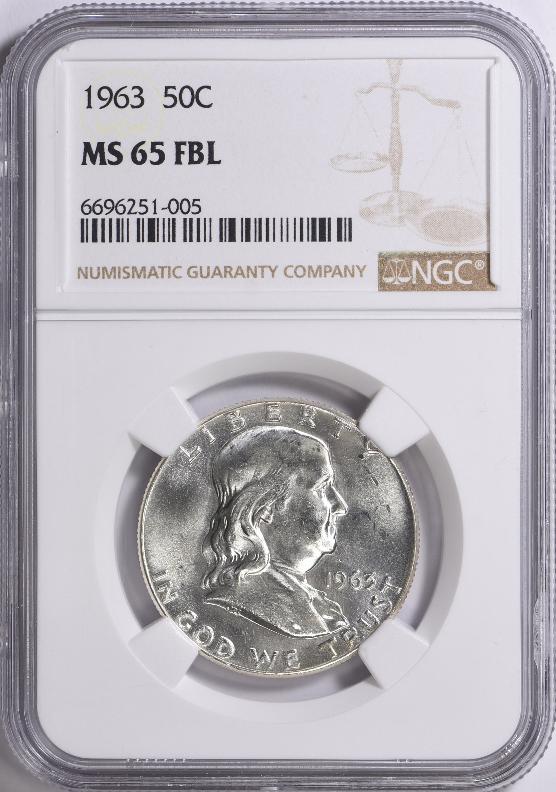 1963 Franklin Half Dollar NGC MS-65 FBL (Item 1582211 ...
